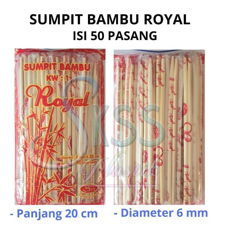 Sumpit Bambu Royal Isi 50 Pasang l Sumpit Kayu Steril l Sumpit Bakmi ...