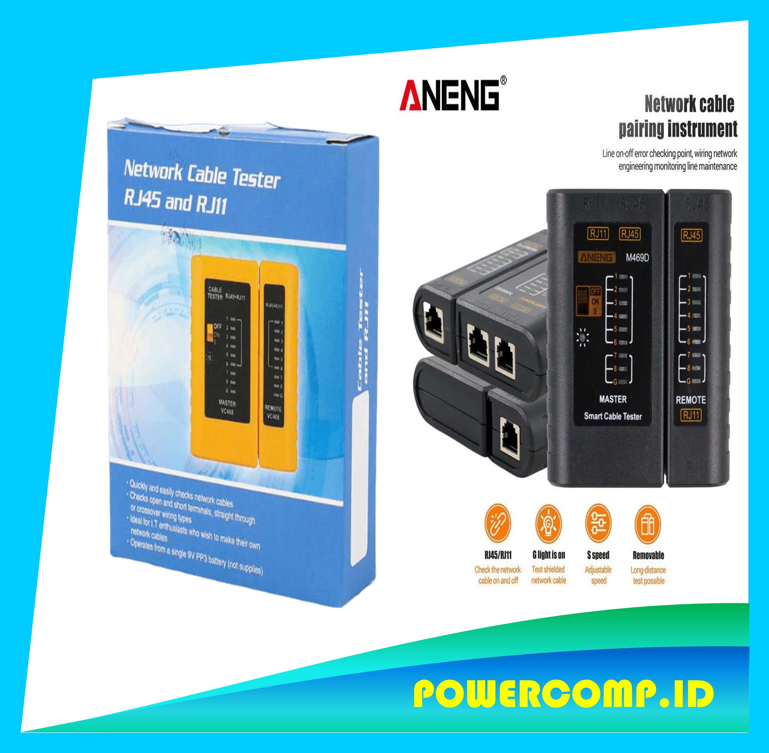 Aneng M469D Lan Tester? Lan Tester Rj45 Digital? Alat Tester Kabel ...