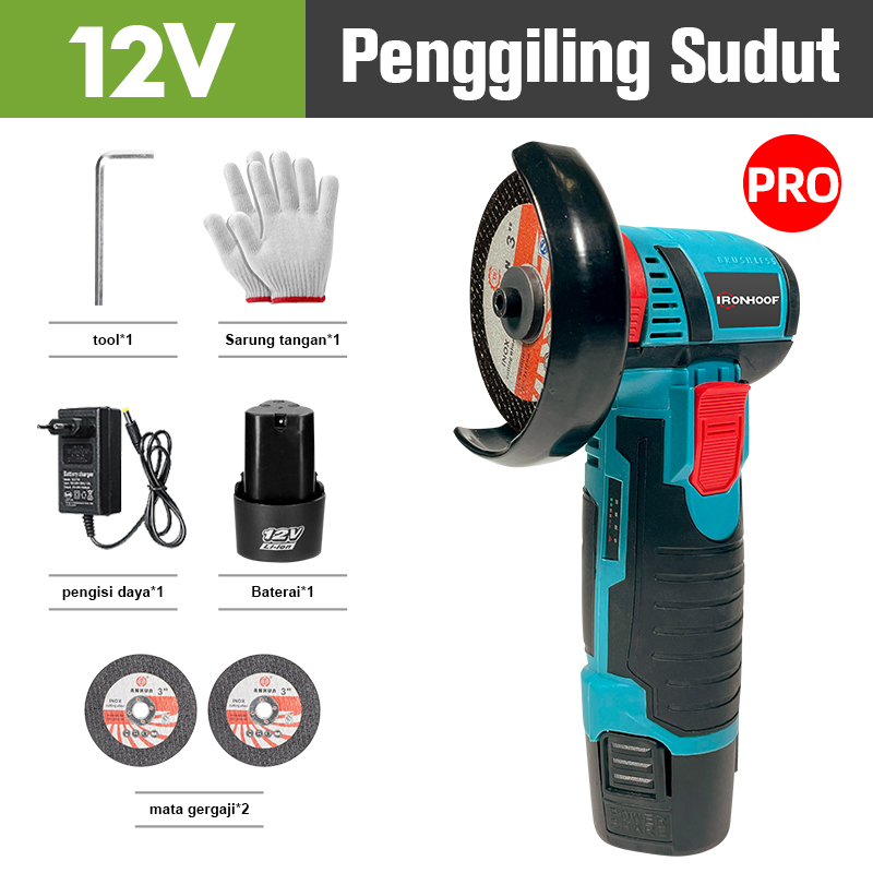 Ironhoof MIni Cordless Mesin Gerinda Tangan Brushless Angle Grinder ...