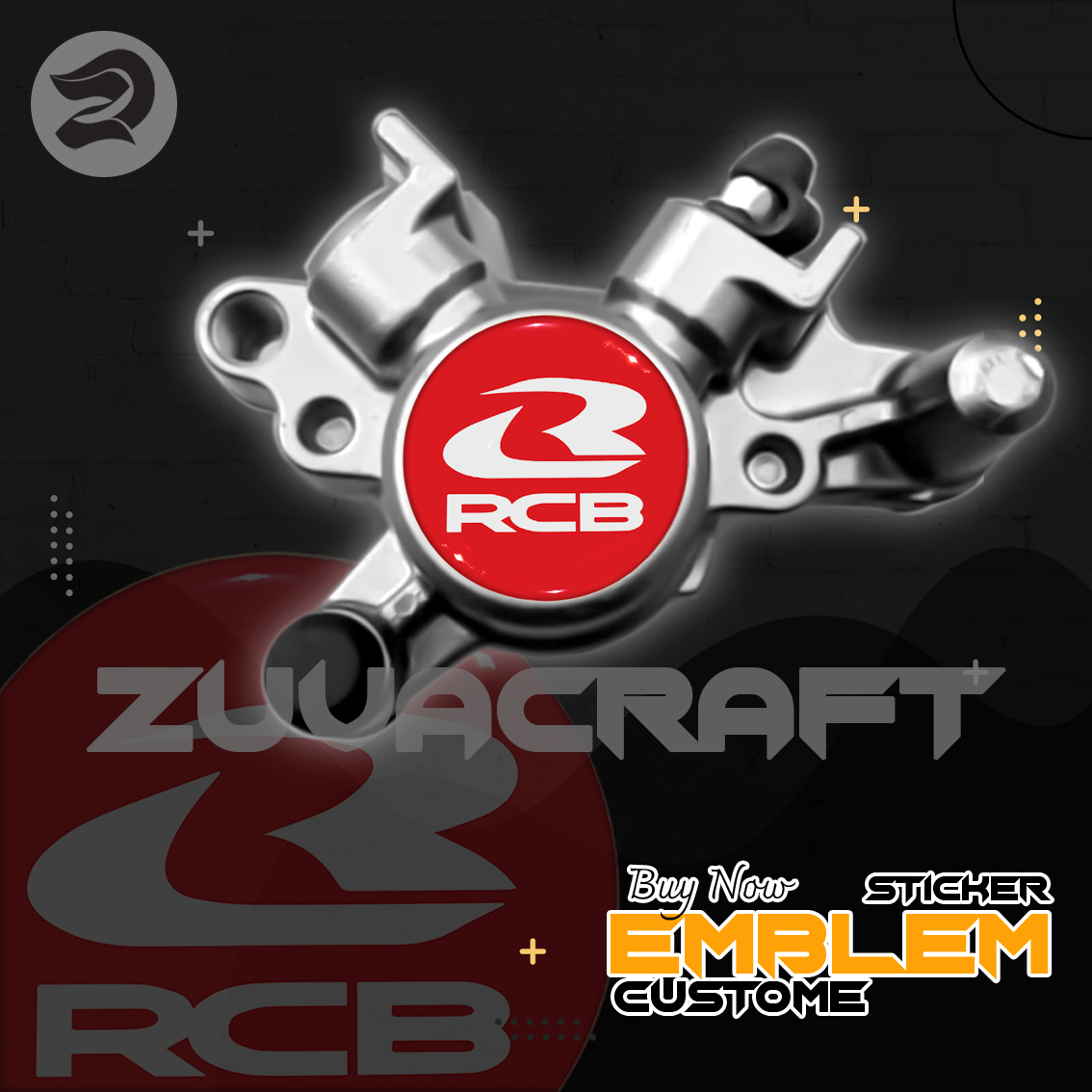 STIKER MOTOR EMBLEM 3D LOGO RCB KALIPER REM AKSESORIS YAMAHA HONDA ...