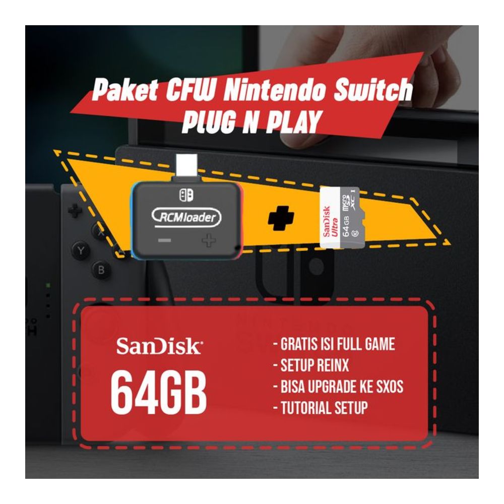 Paket CFW Nintendo Switch 64GB tinggal plug & play | Lazada Indonesia