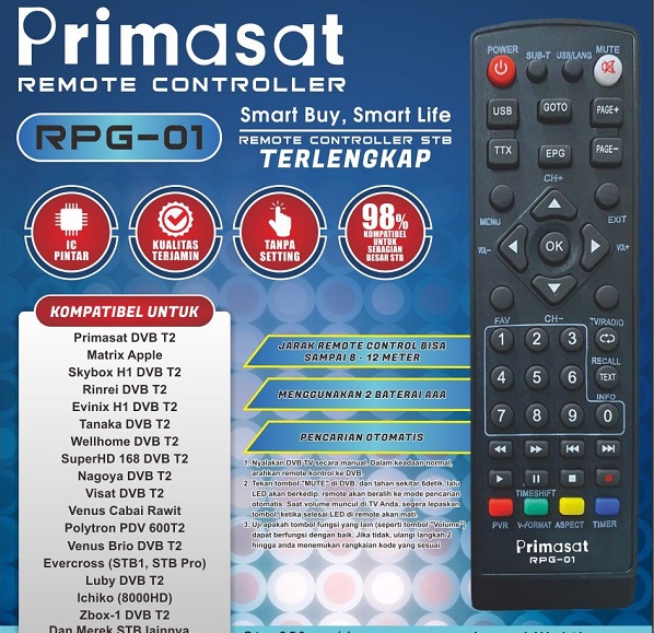 REMOT/ REMOTE SET TOP BOX/ STB REMOT SET TOP BOX / STB ( SEMUA MERK / MULTI / UNIVERSAL ...