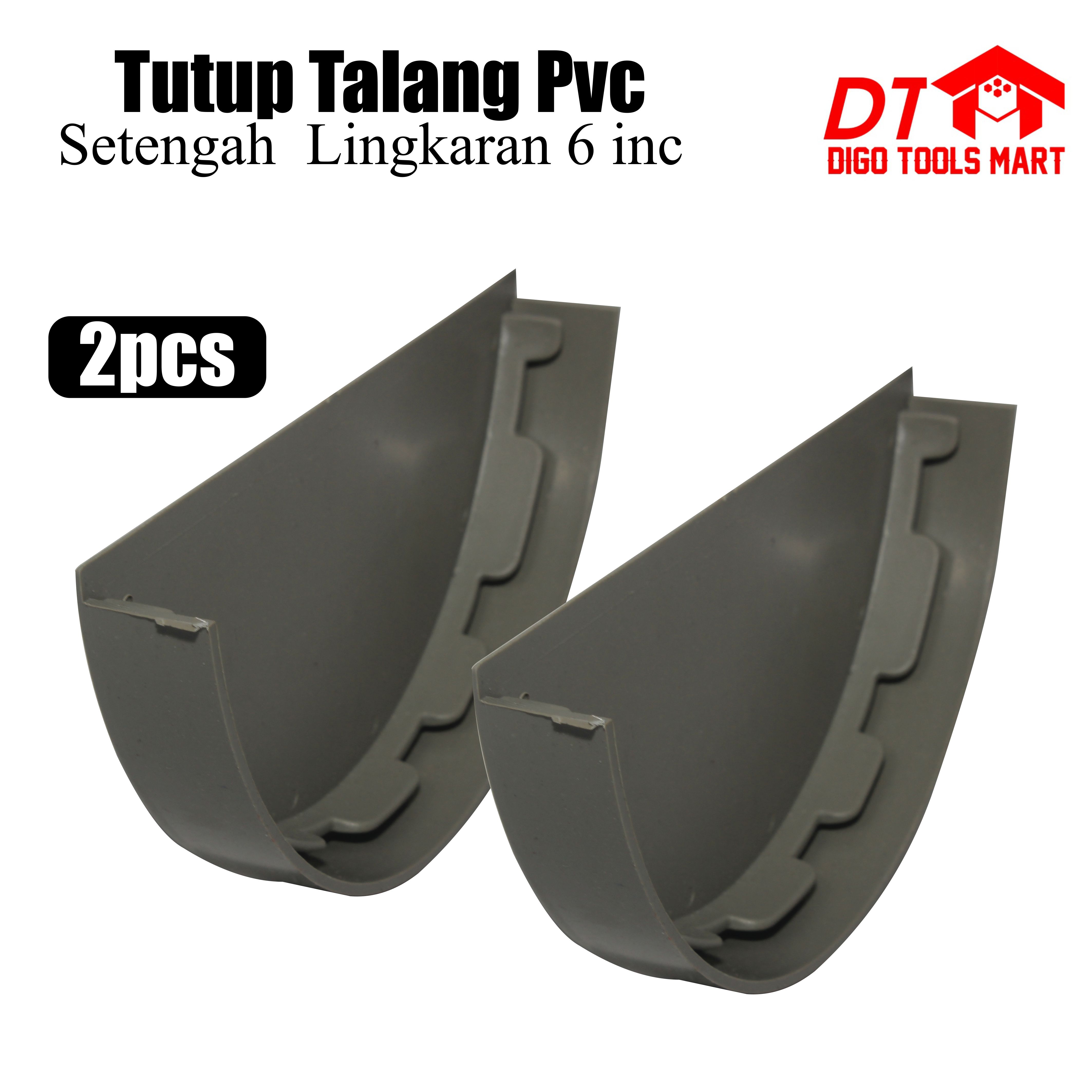 Tutup talang Pvc 1/2 lingkaran 6 inci 2pcs | Lazada Indonesia