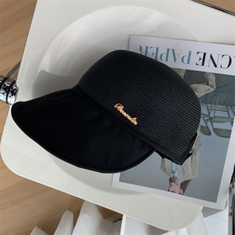 Topi matahari wanita import ala Korea, topi jerami pantai, topi ...