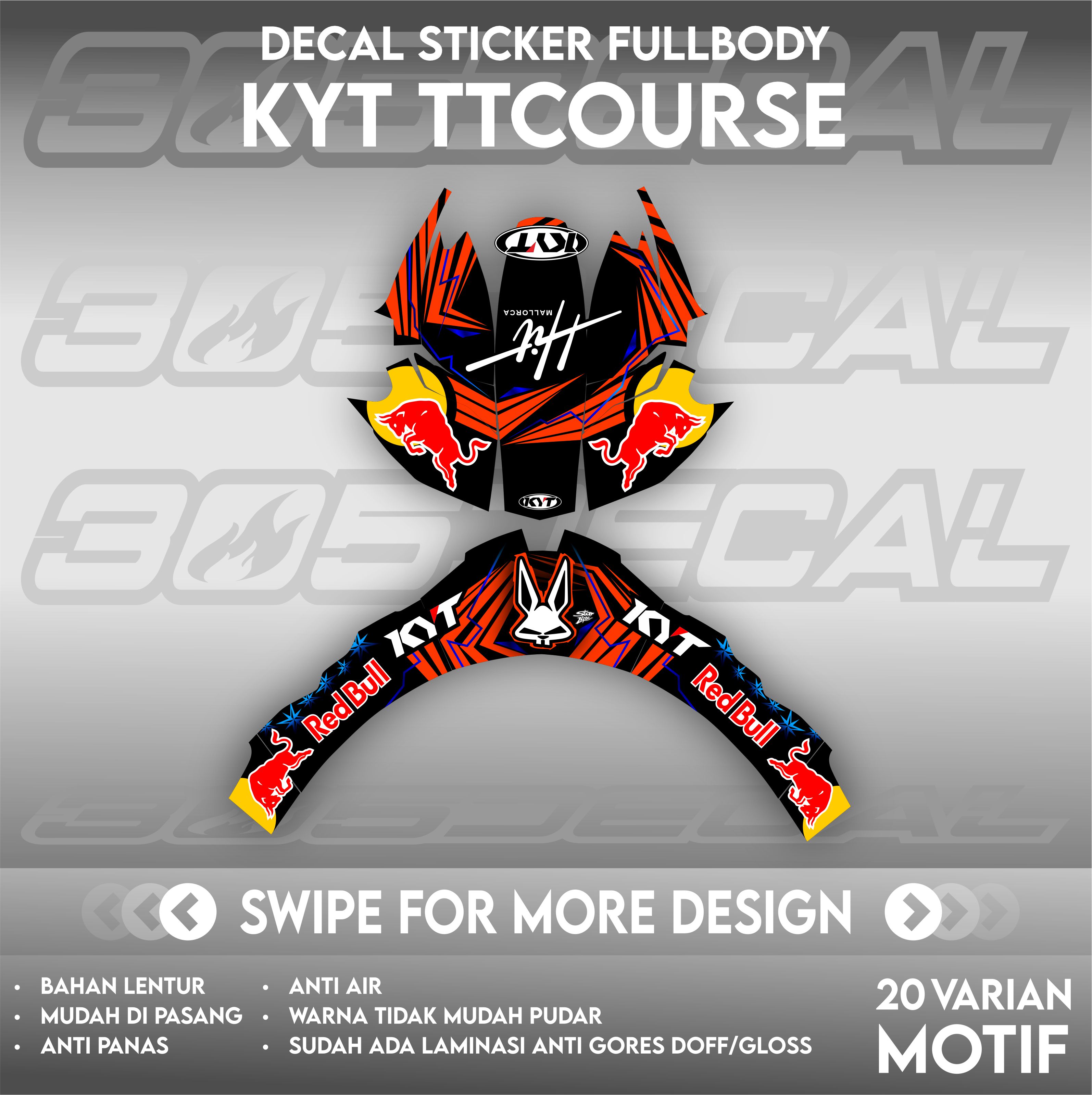 Sticker Decal Helm KYT TT COURSE SHELL KECIL (XS,S,M) Part 1 | Lazada ...