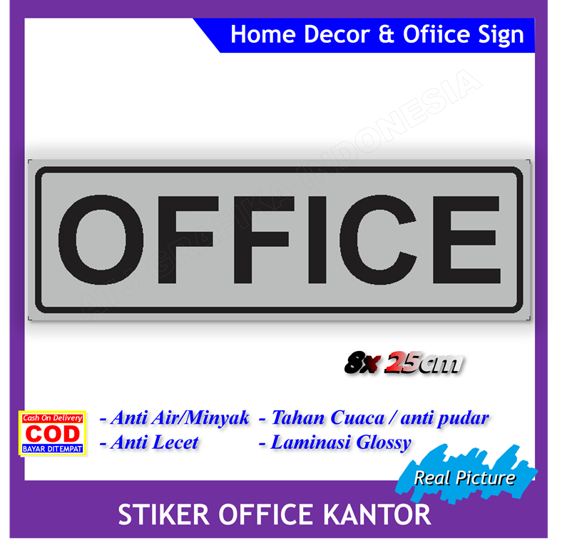 Stiker tulisan office kantor sticker petunjuk ruangan khusus | Lazada ...