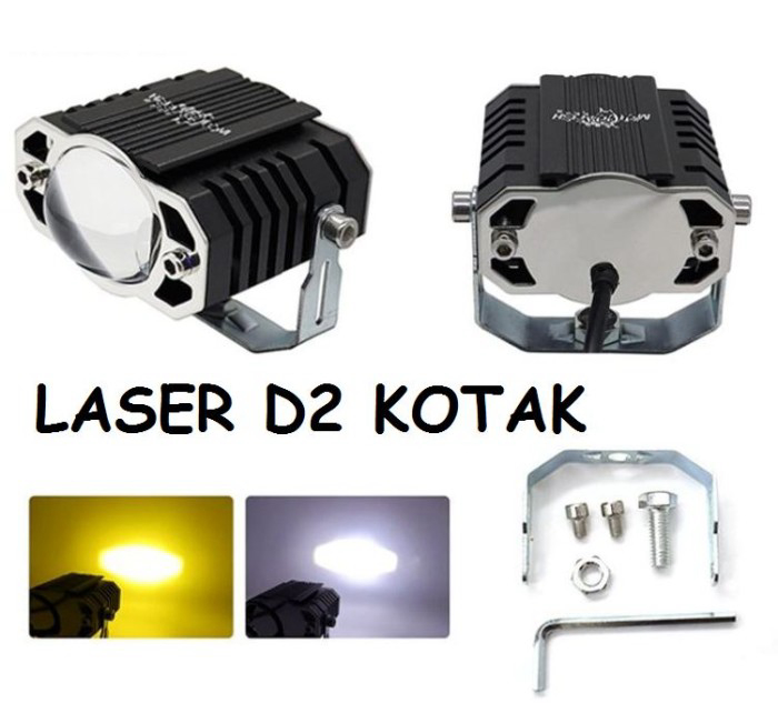 Lampu LED Laser D2 KOTAK MINI tembak sorot high low beam mobil motor ...