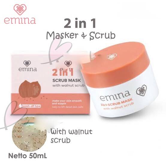 EMINA Scrub Mask 2 in 1 with Walnut Scrub 50mL | masker bilas emina ...