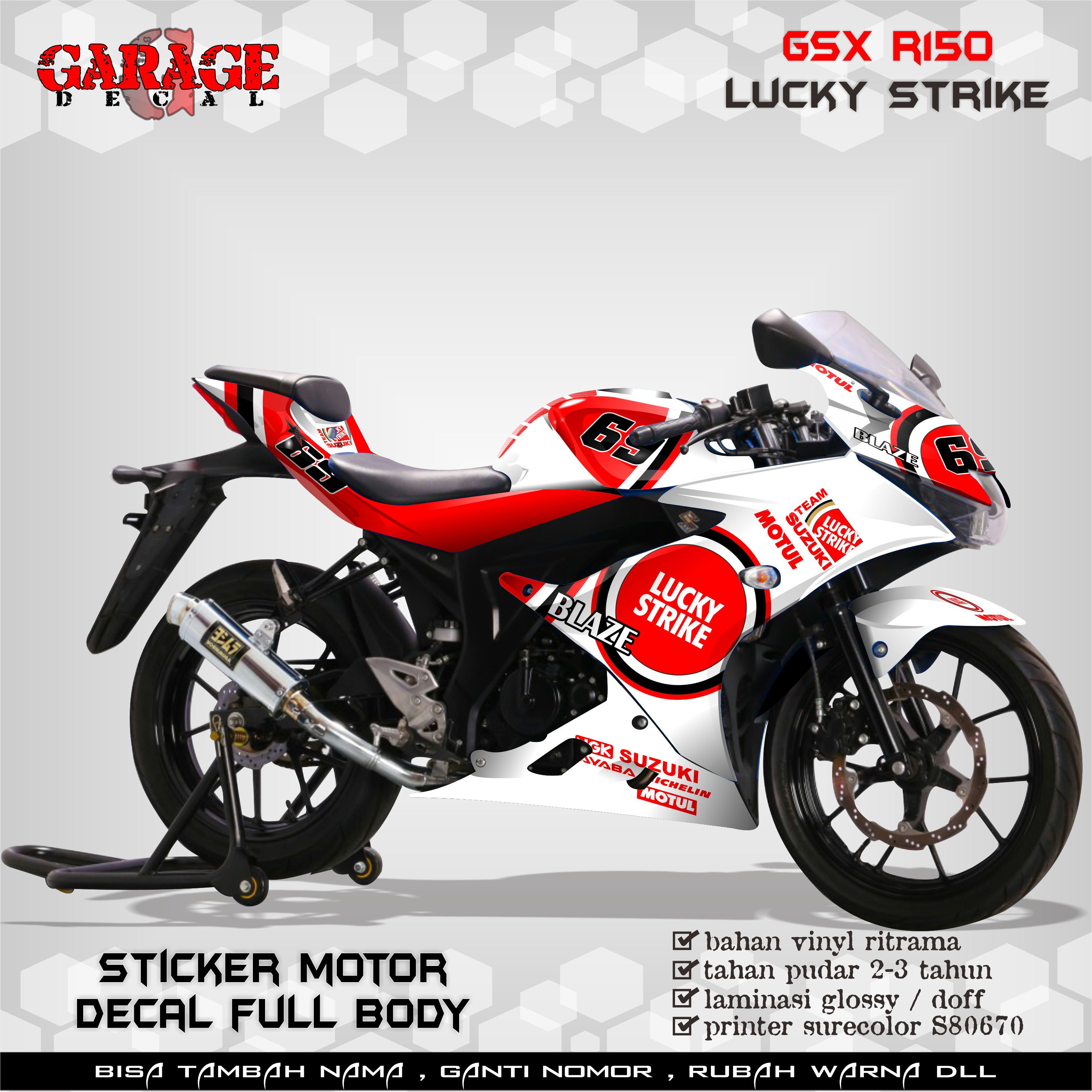 Decal GSX R150 full body Sticker GSX R150 full body decal sticker gsx ...