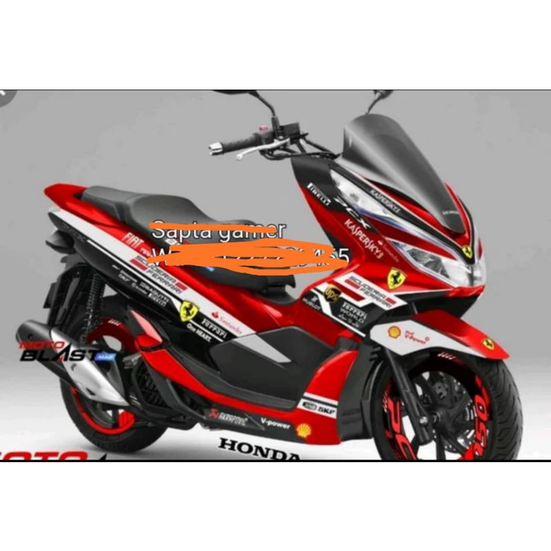 Decal pcx merah full body custom unik pcx premium sticker full body ...