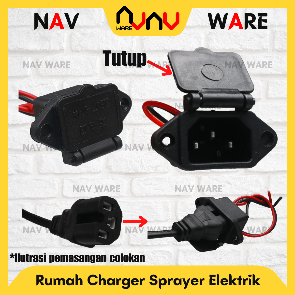 Rumah Charger Aki Tangki Sprayer Elektrik Knapsack 12V / Soket Socket ...