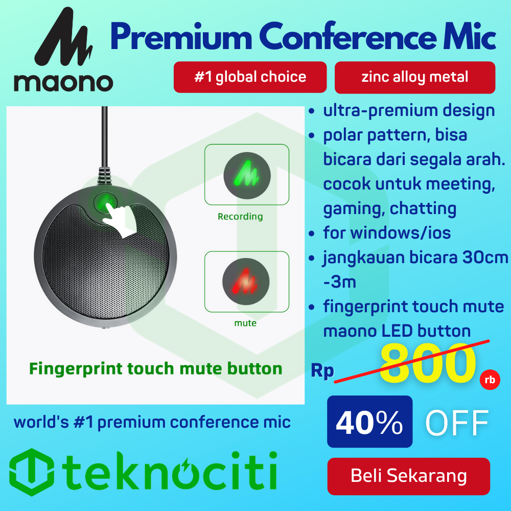 AUQOZ x Maono USB Meeting Conference Mic WFH Omni Directional / Microphone Rapat Zoom Google ...