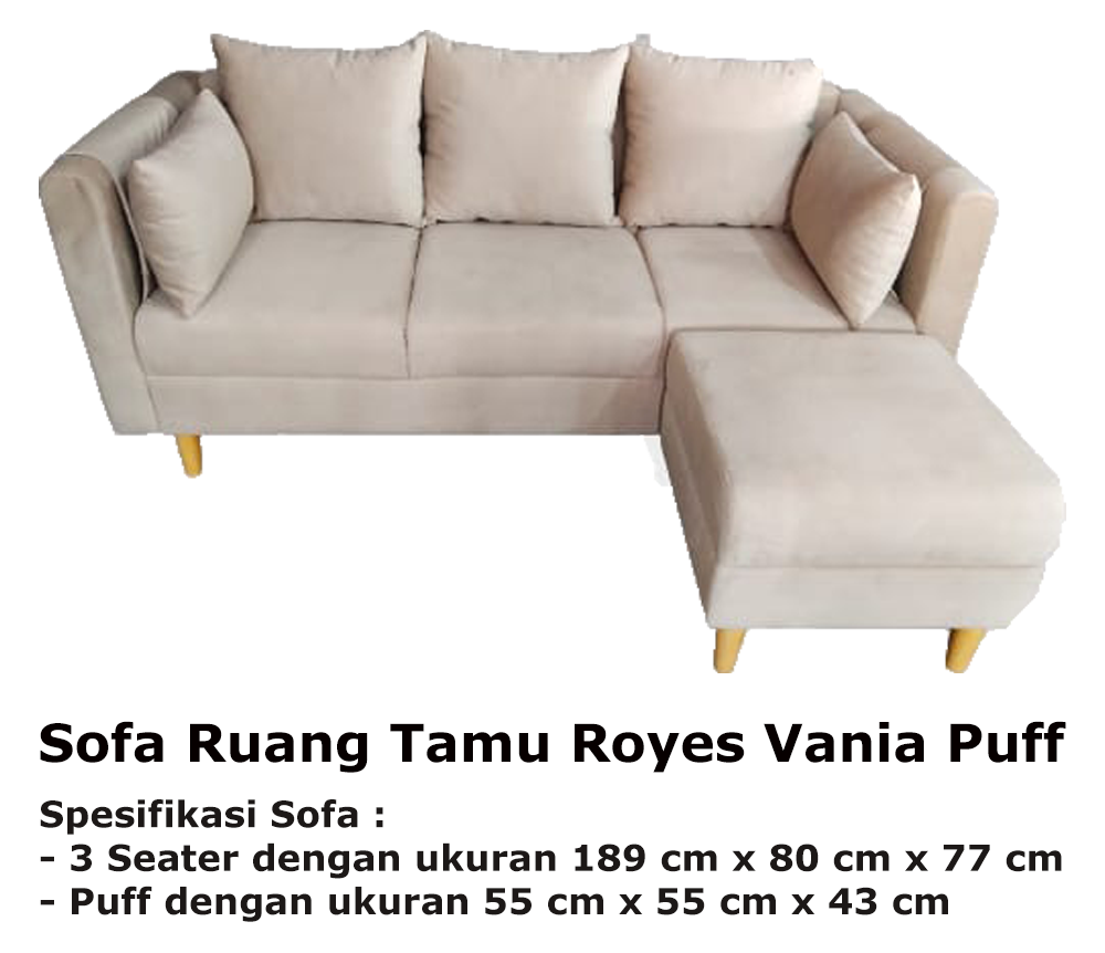 Sofa Ruang Tamu Royes Vania Puff | Lazada Indonesia