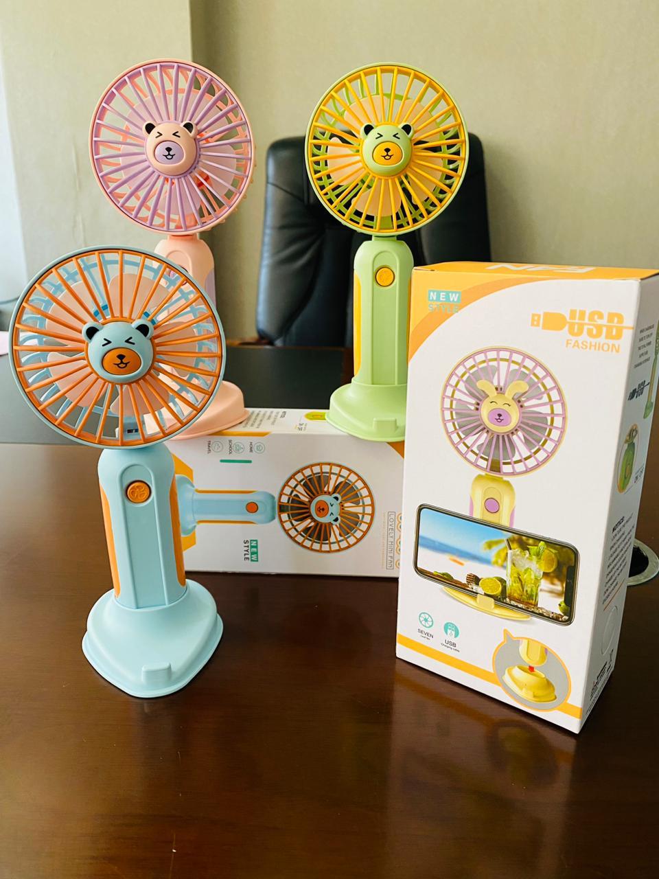 Kipas Angin Mini Portable HK59-3 Kipas Angin Genggam Karakter Lucu ...