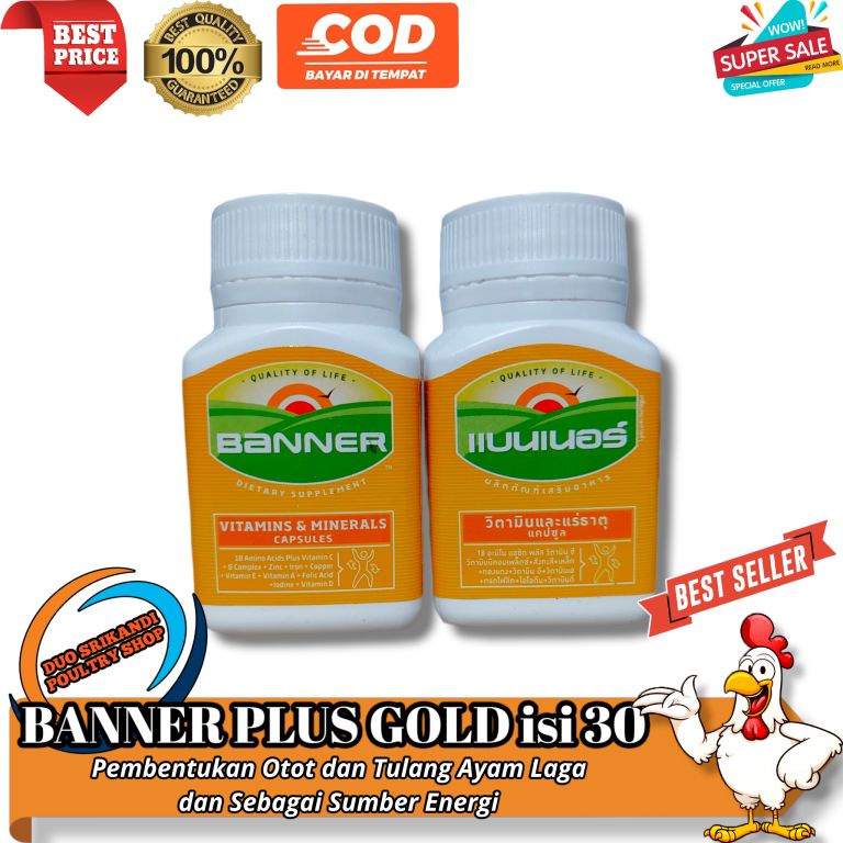 Banner Plus Gold - Multivitamin dan Mineral 30 capsul Pembentukan Otot ...