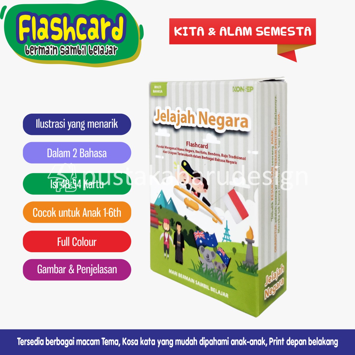FLASH CARD KARTU PINTAR BELAJAR BALITA : JELAJAH NEGARA | Lazada Indonesia