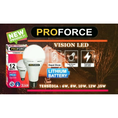 Lampu LED Emergency Proforce Vision 12 Watt Lampu AC/DC Putih 12W ...