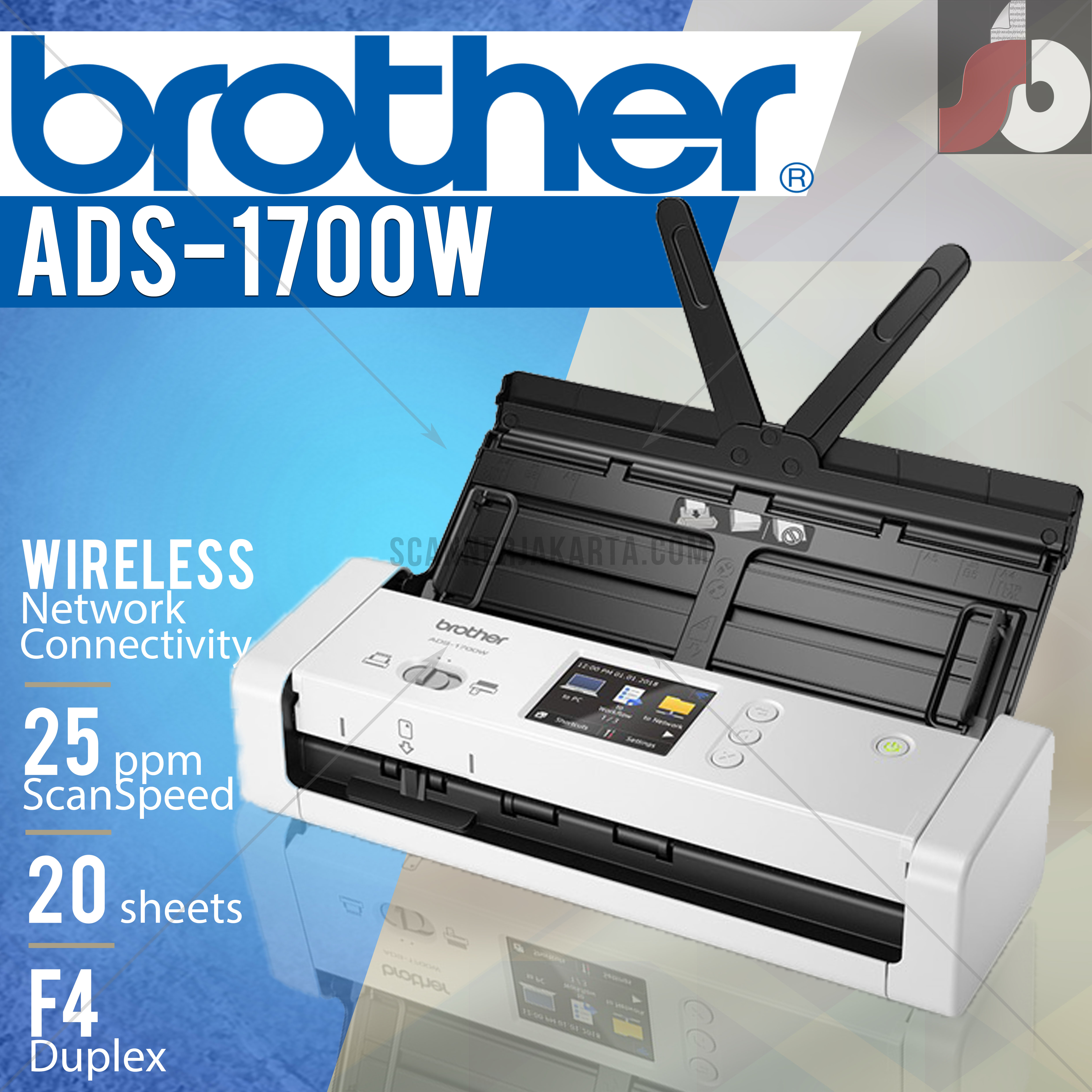 Scanner Brother ADS 1700W - wifi scanner - scanner portable - scanner ...