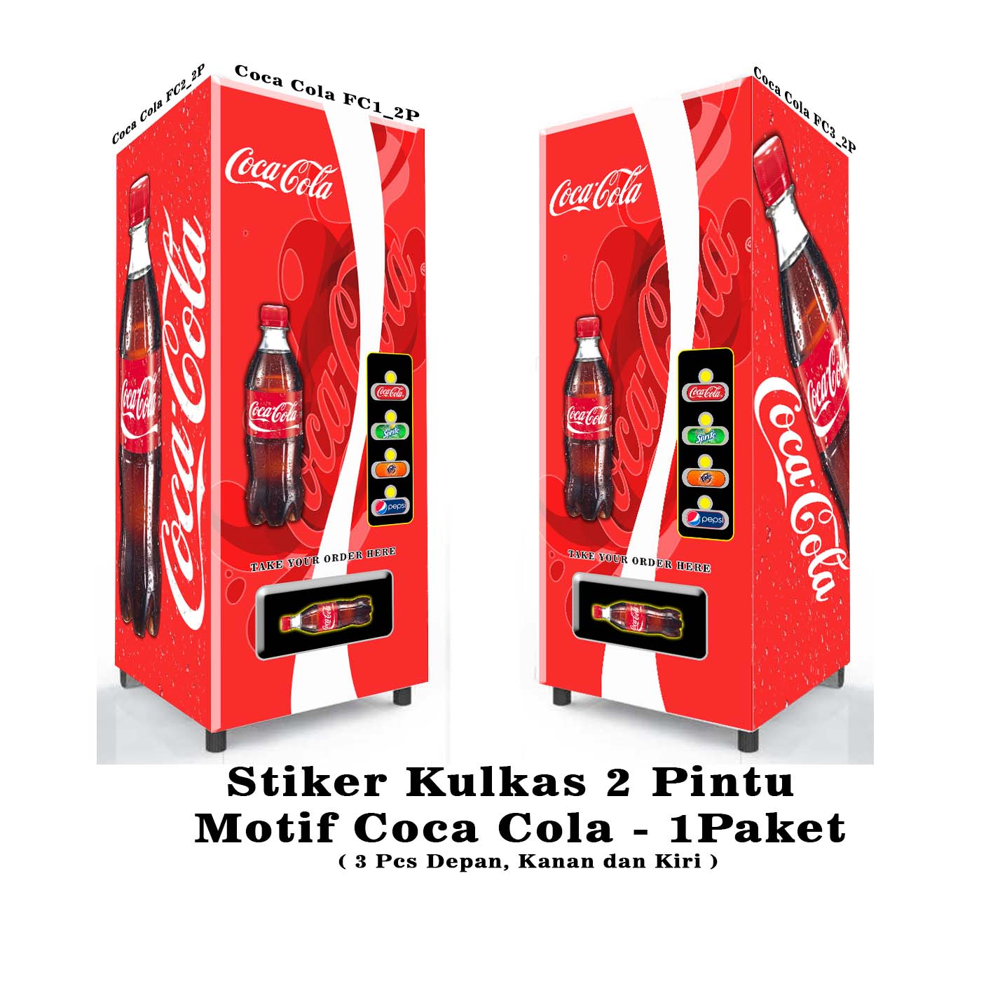 Stiker Kulkas 2 Pintu Motif Coca cola 1 Paket | Lazada Indonesia