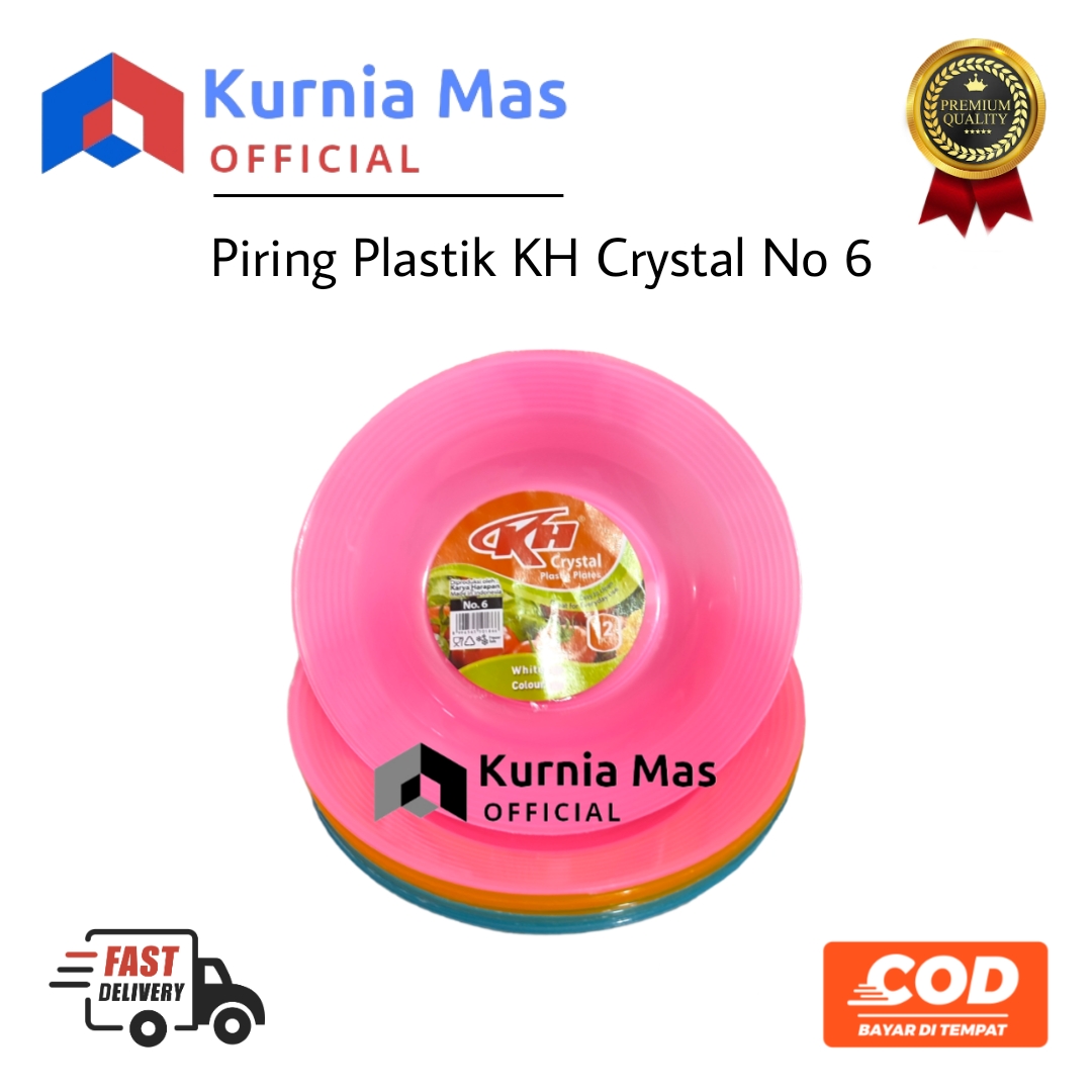 Piring Plastik Warna KH Crystal No 6 Lepek Plastik Kecil Priring Makan ...