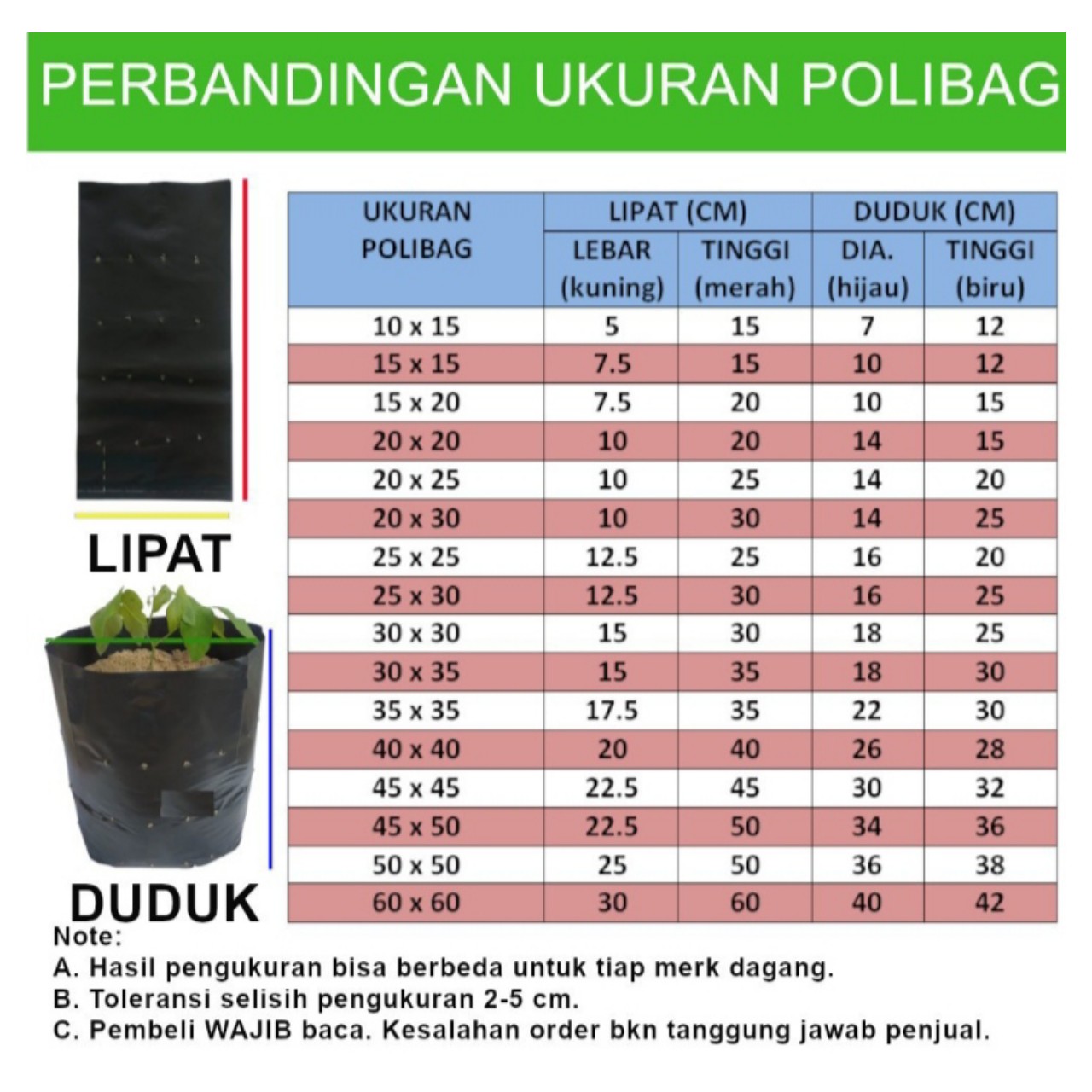 Polibag Tanaman I Plastik Polybag Polibek Polibeg Poliback Pollybag ...