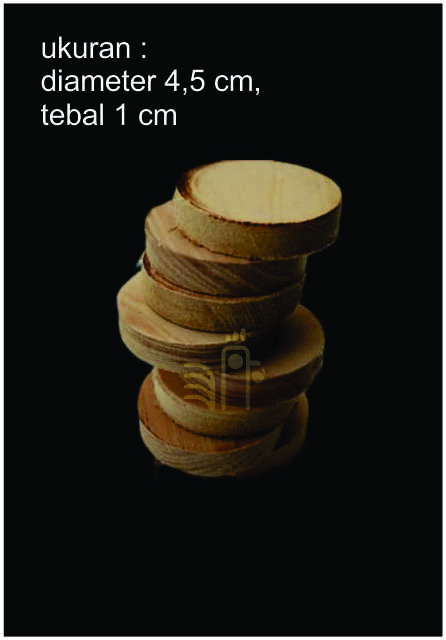roda kayu pinus ISI 10 PCS, ukuran diameter 4,5 cm dan ketebalan 1 cm ...