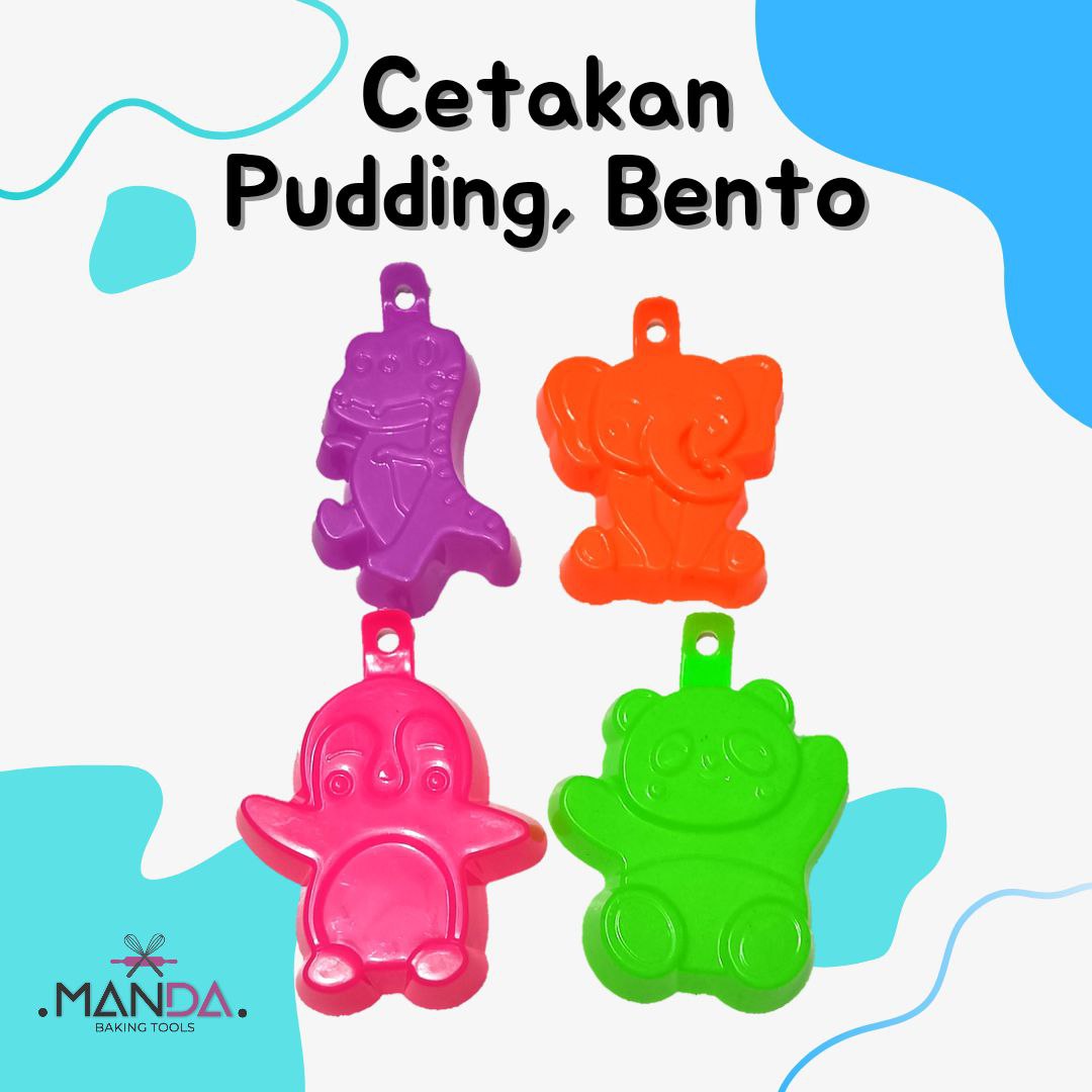 Cetakan Puding Agar Nasi Bento Karakter Hewan Dino Gajah Pinguin Bear ...