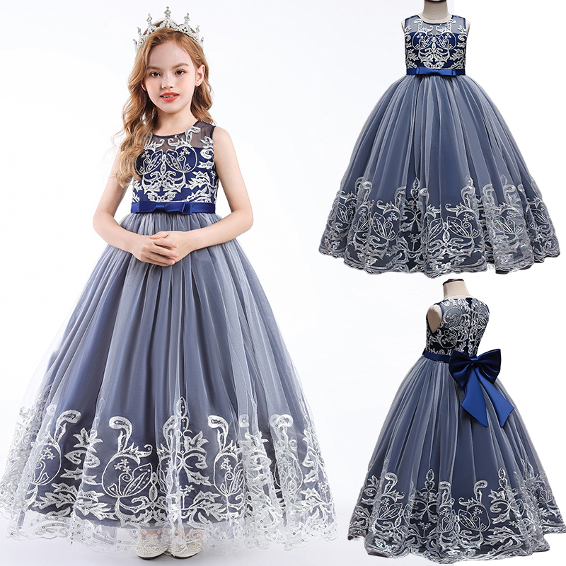 Anak Gadis Pernikahan Gaun Putri Bunga Elegan Gaun Panjang Pesta Malam ...