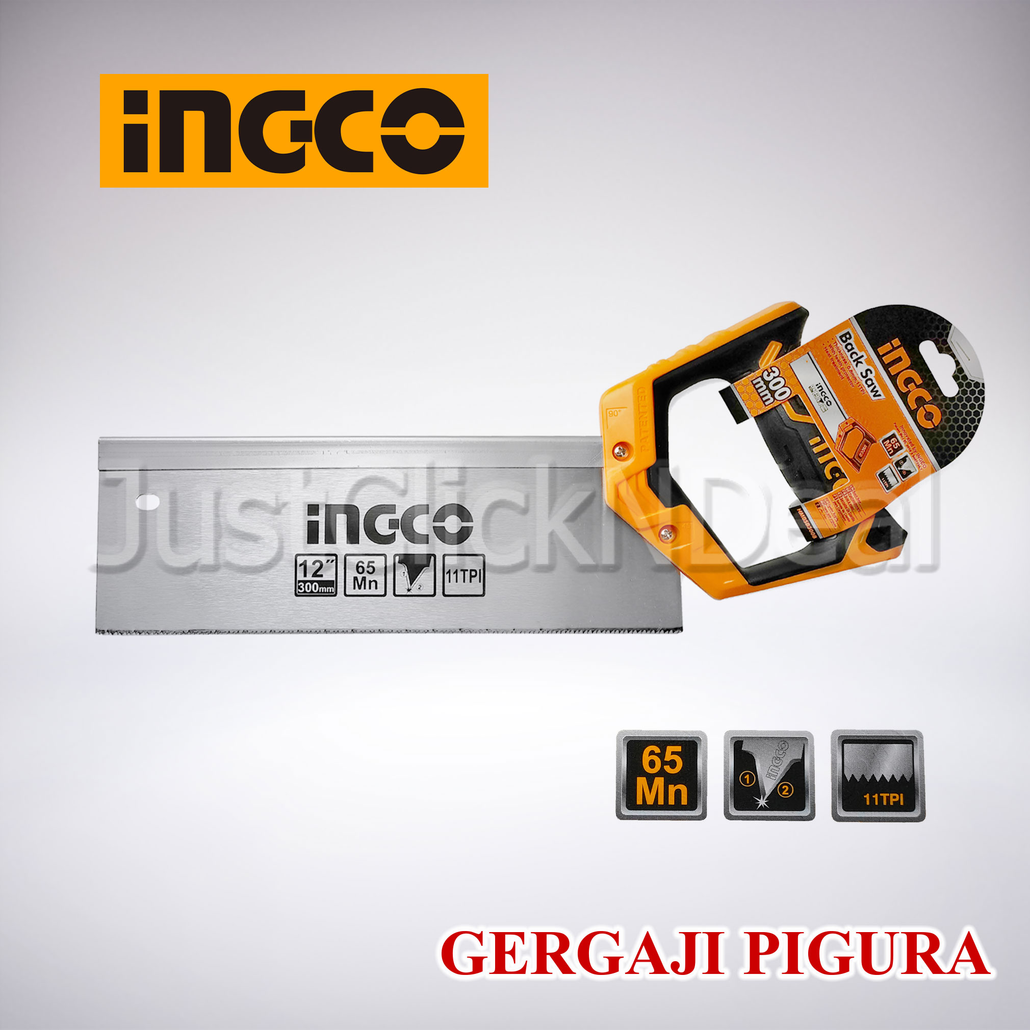 Ingco Back Saw Gergaji Kayu Presisi Siku Sudut Pigura 300 mm 12 inch ...