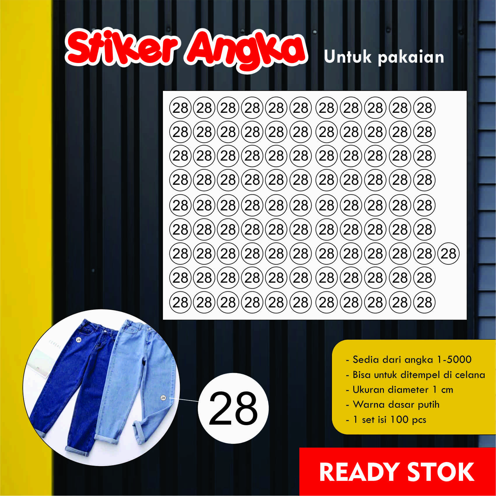 Stiker nomor angka untuk pakaian (no 26-42) | Lazada Indonesia
