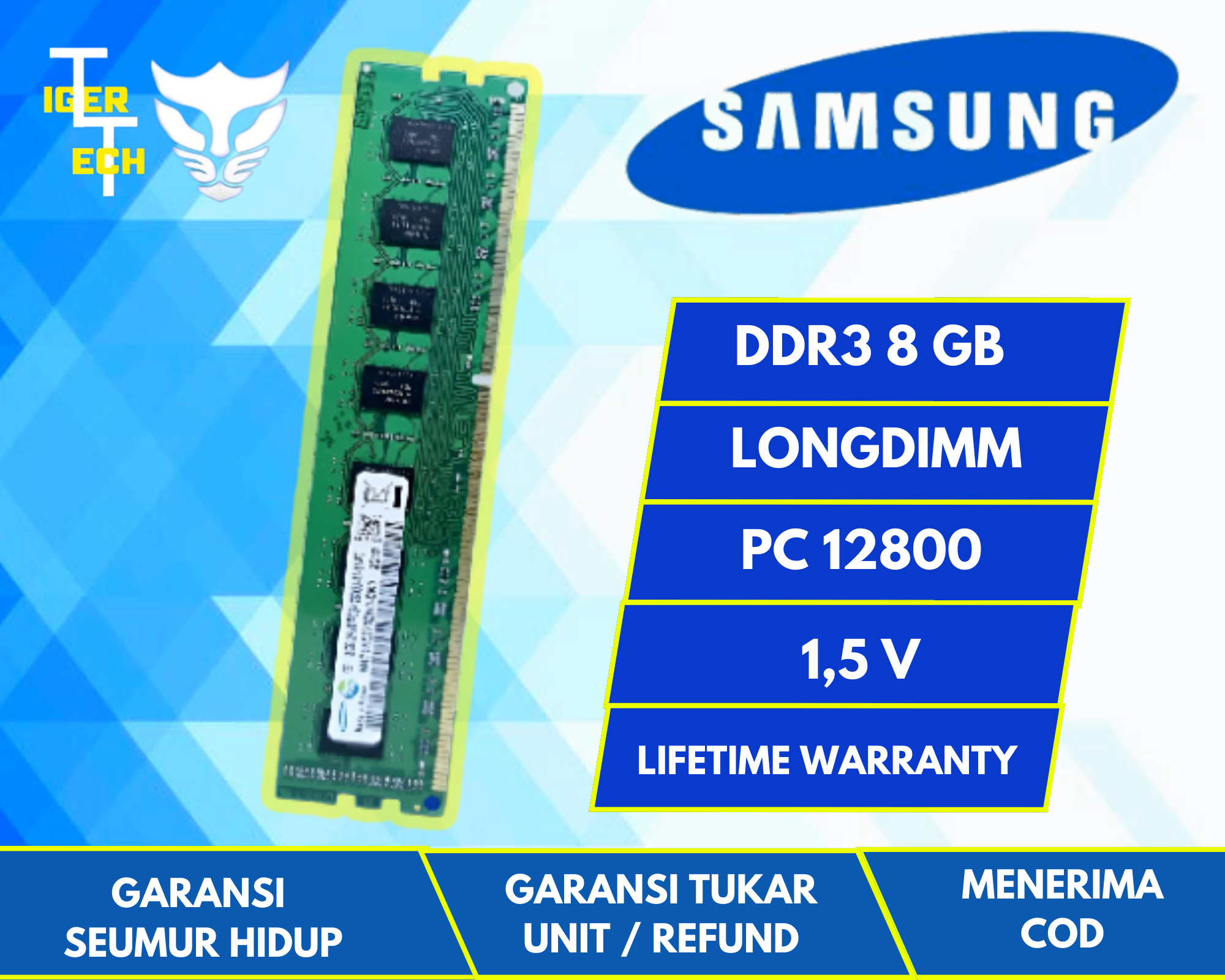 RAM SAMSUNG DDR3 8GB LONGDIMM 12800 | Lazada Indonesia