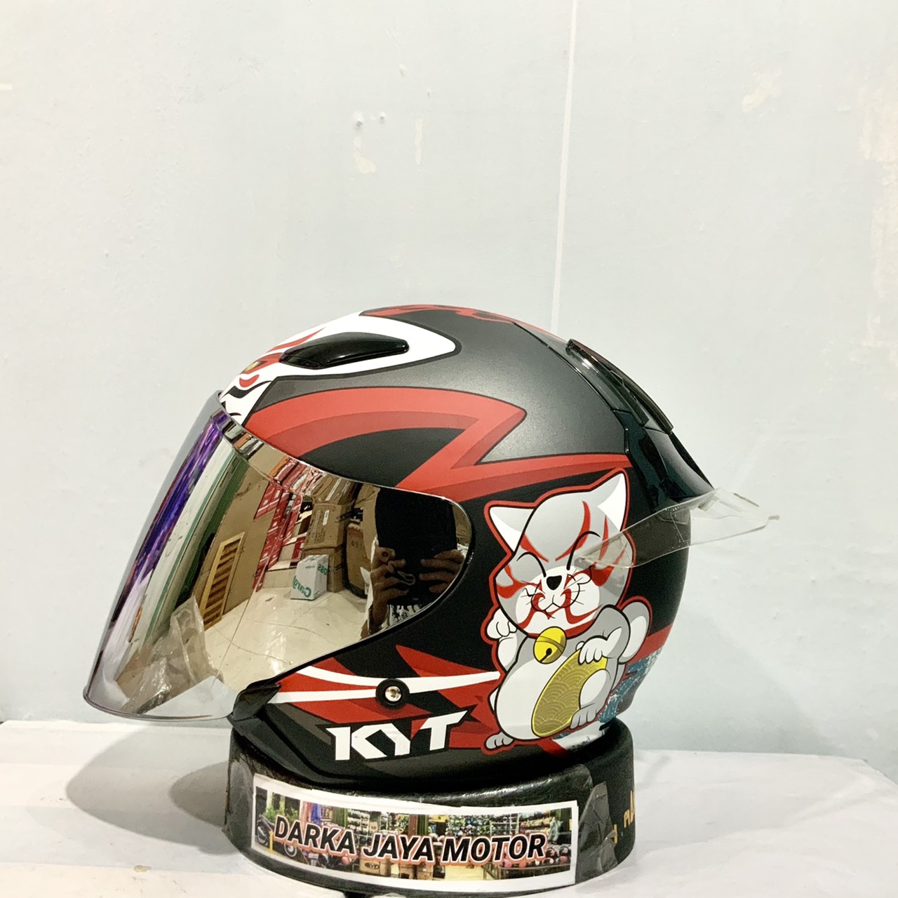 helm kyt dj maru # motif kabuki/kyt half face kabuki cat | Lazada Indonesia