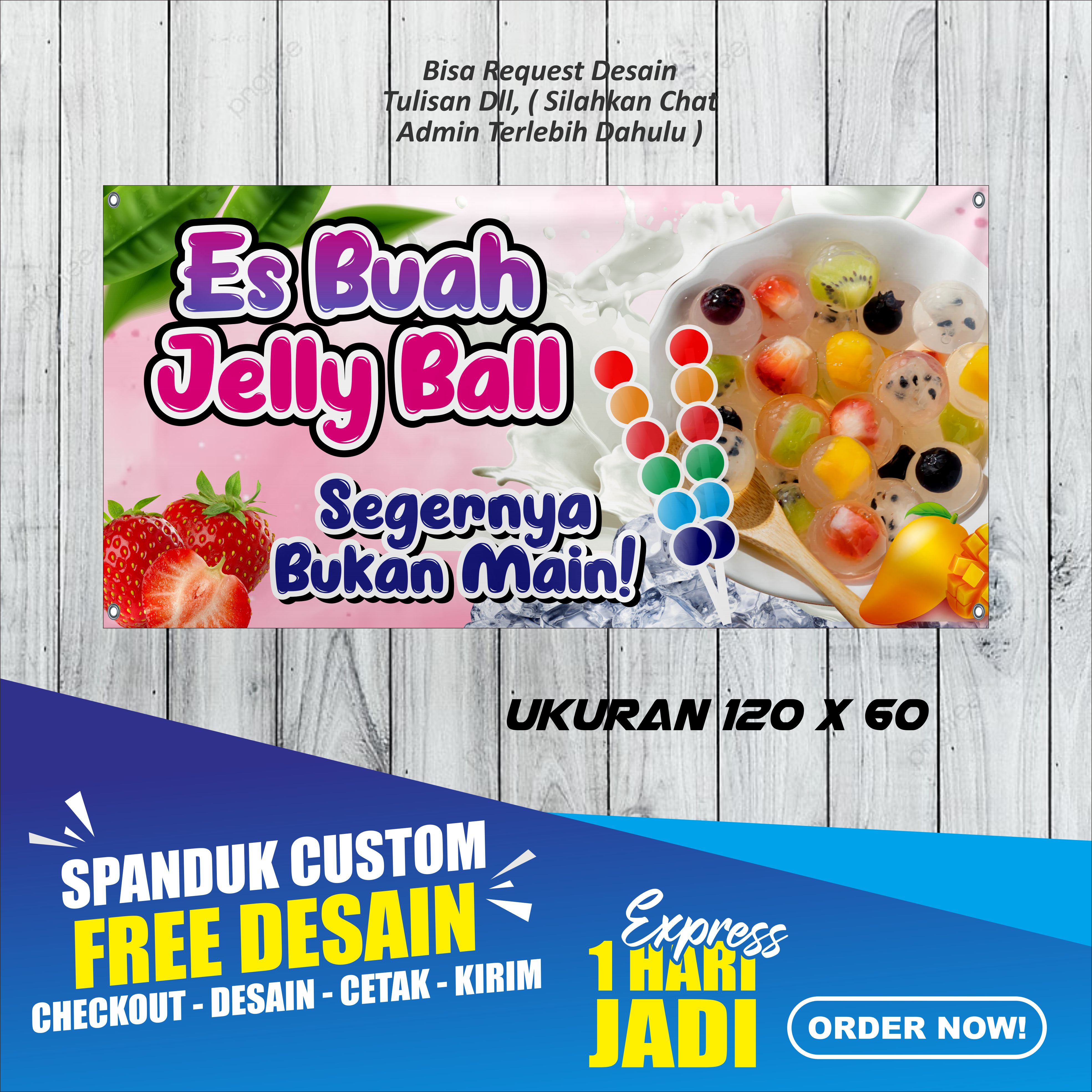 Spanduk/Banner/Backdrop Es Buah Jelly Ball Ukuran 120X60 | Lazada Indonesia