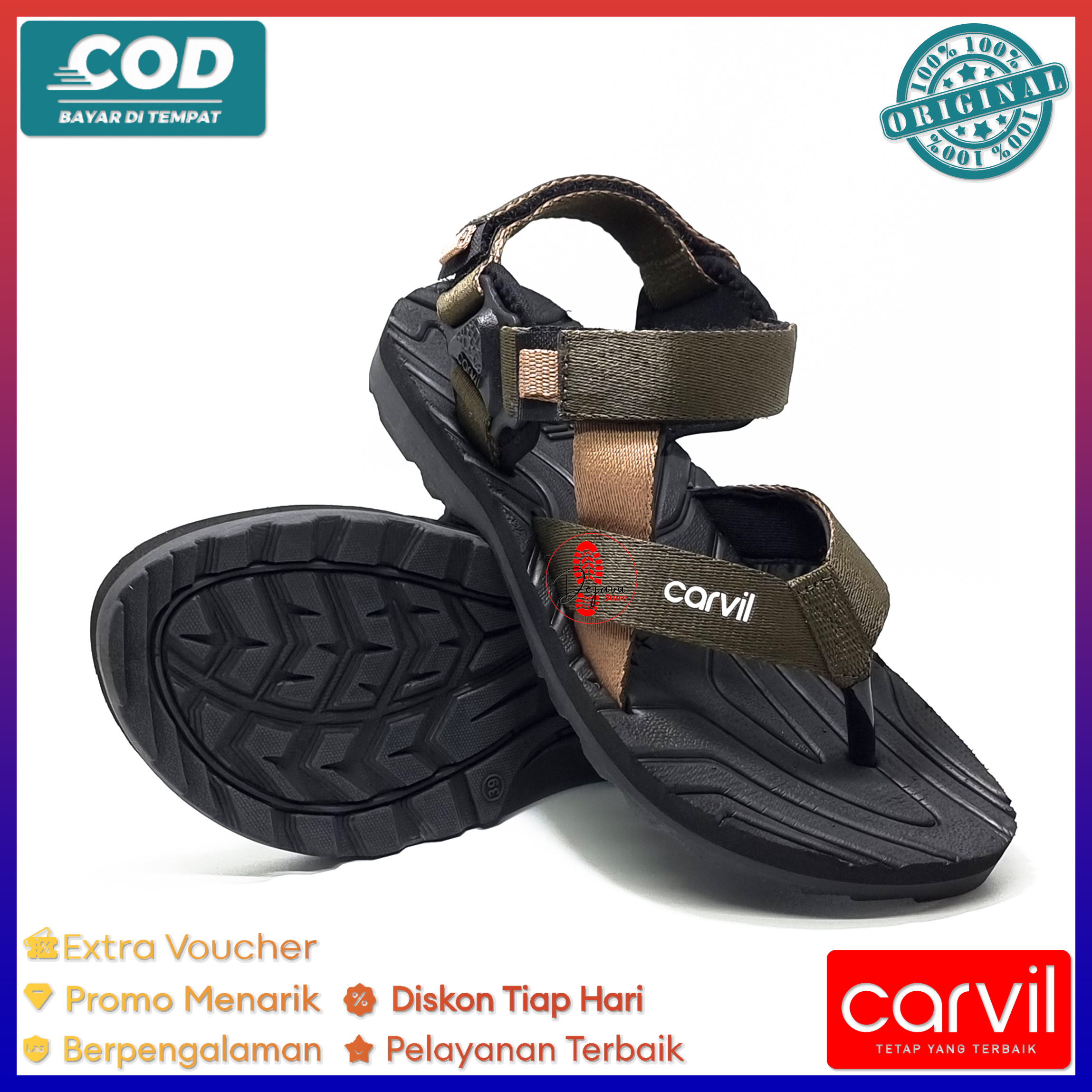 Carvil Sandal Gunung Jepit Pria Dewasa Remaja Mechanica Sendal Karvil ...