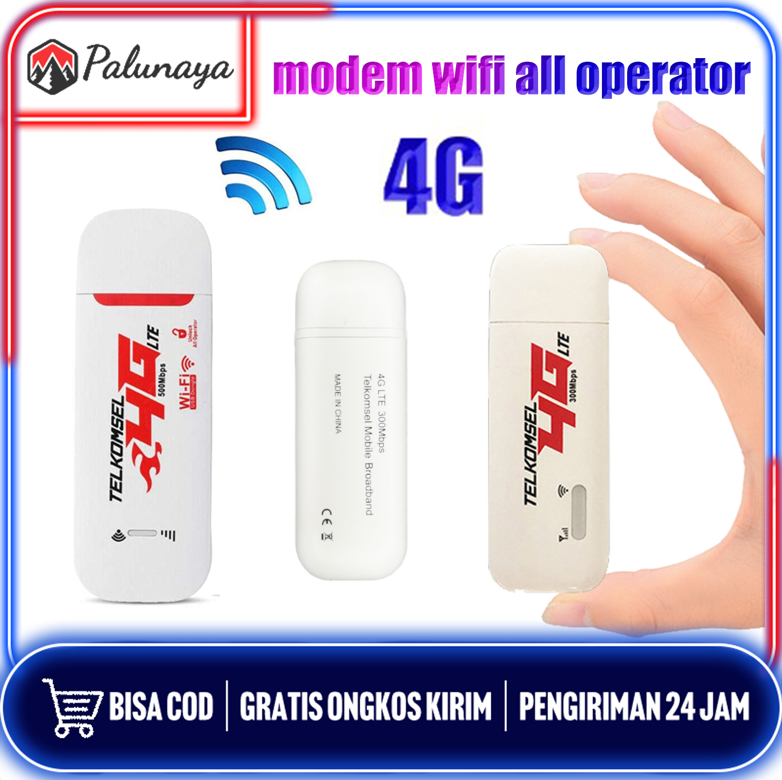 (COD) Modem Wifi 4G Wingle USB Semua Operator 500mbps Mifi / modem wifi 4g semua kartu / modem ...