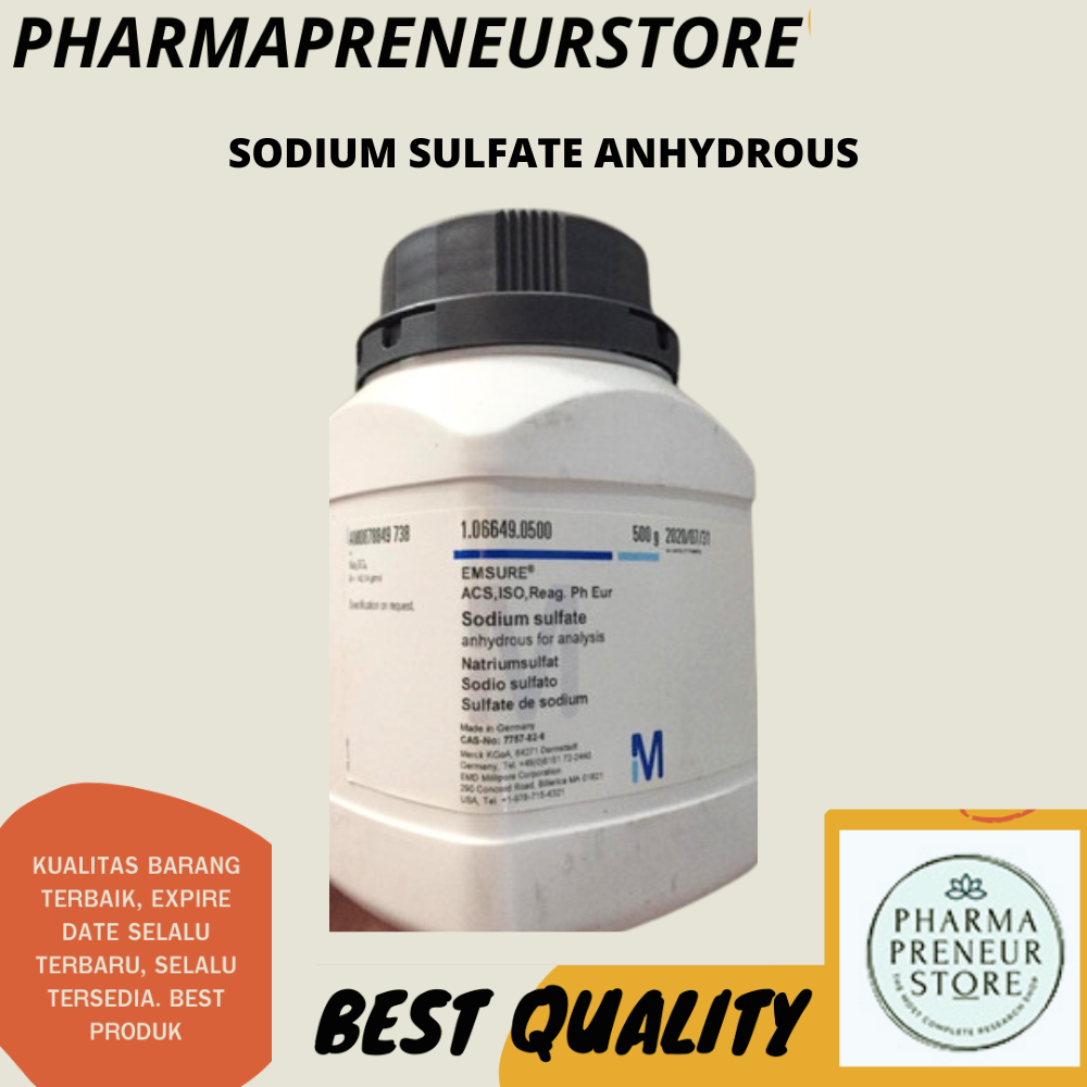 SODIUM SULFATE ANHYDROUS / NATRIUM SULFAT ANHIDRAT PRO ANALISA PER GRAM MERCK BEST QUALITY ...