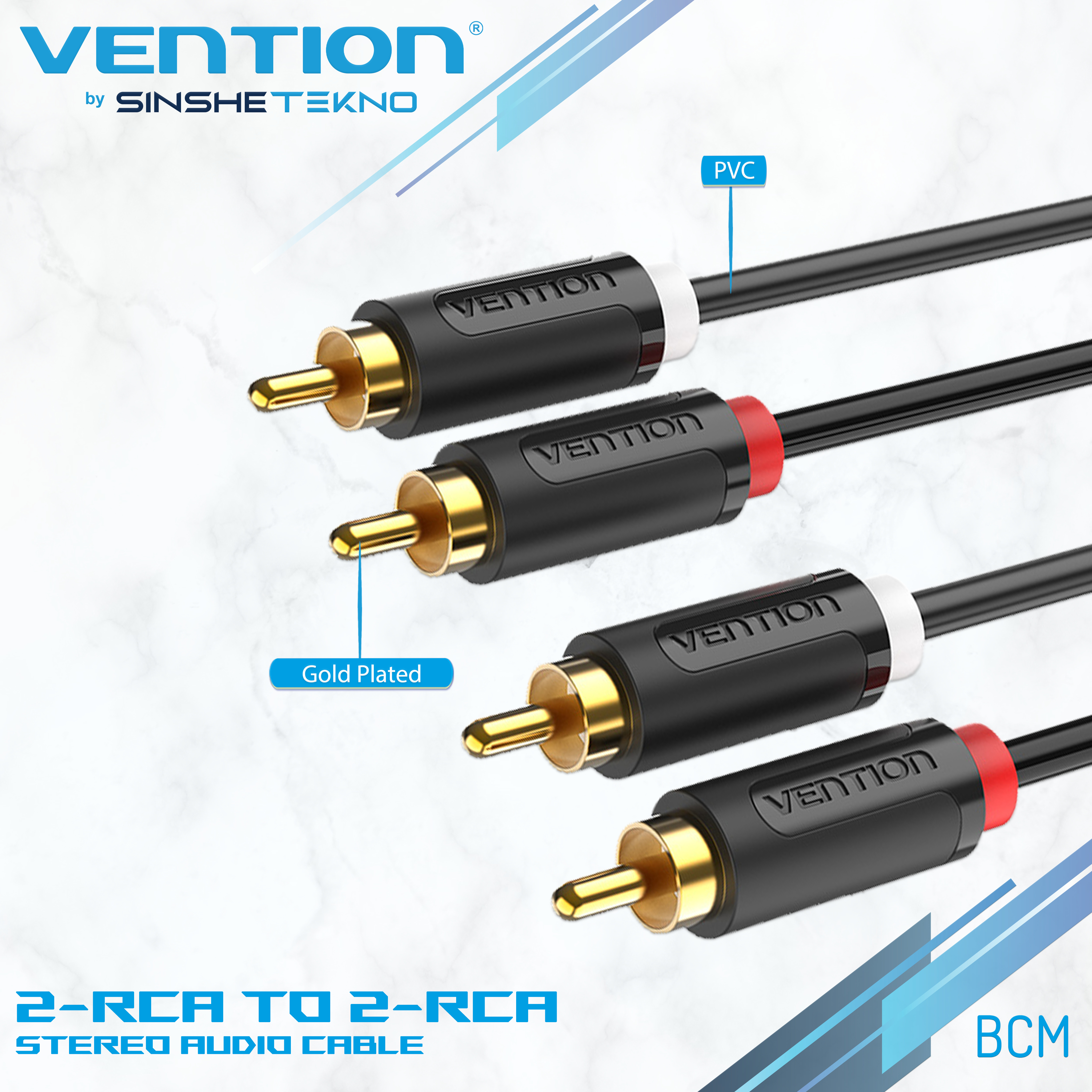 VENTION Kabel Audio RCA Stereo Male to Male Gold Plated | Lazada Indonesia