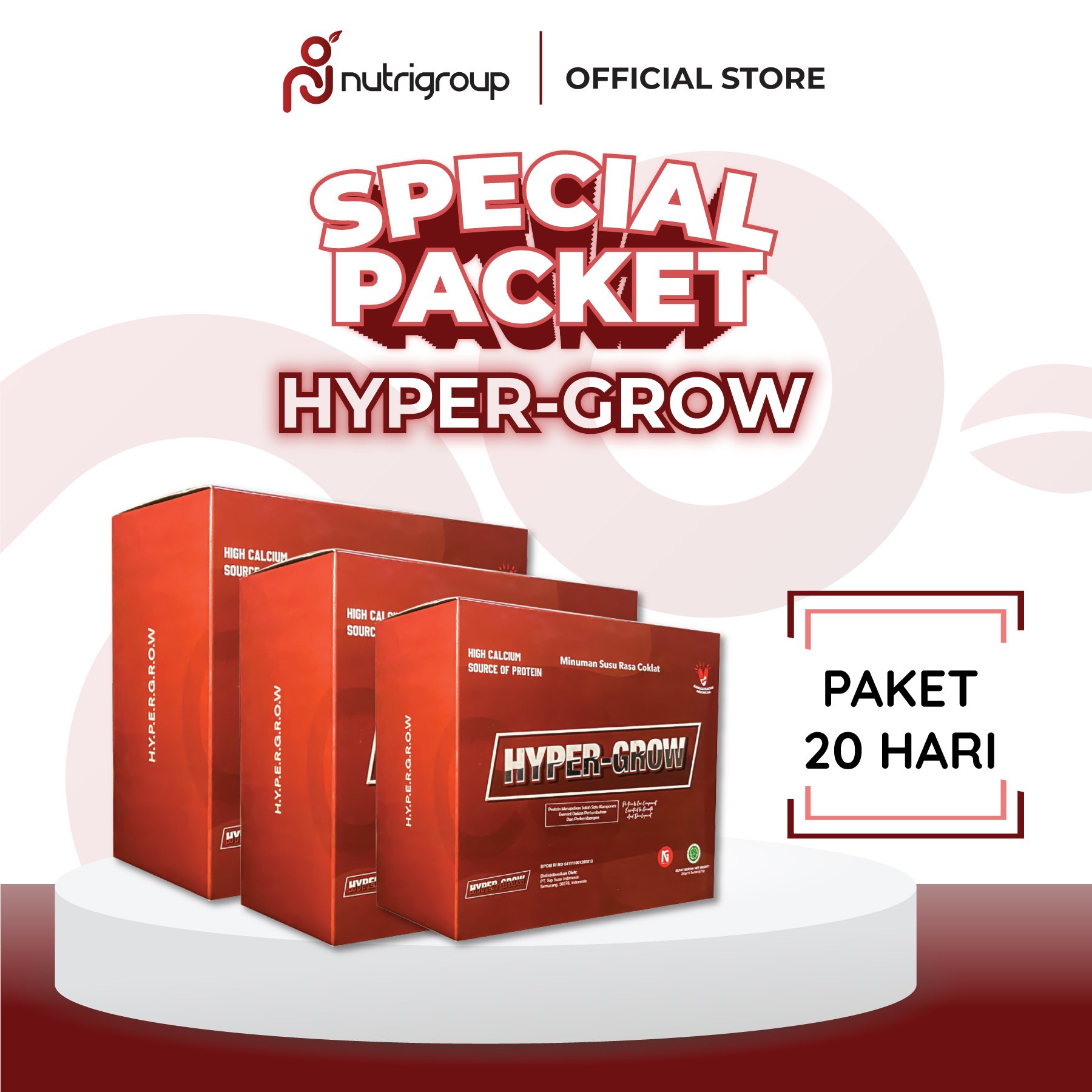 HYPER GROW SUSU TINGGI CALCIUM NUTRISI PENINGGI BADAN TERBAIK 20 PCS ...