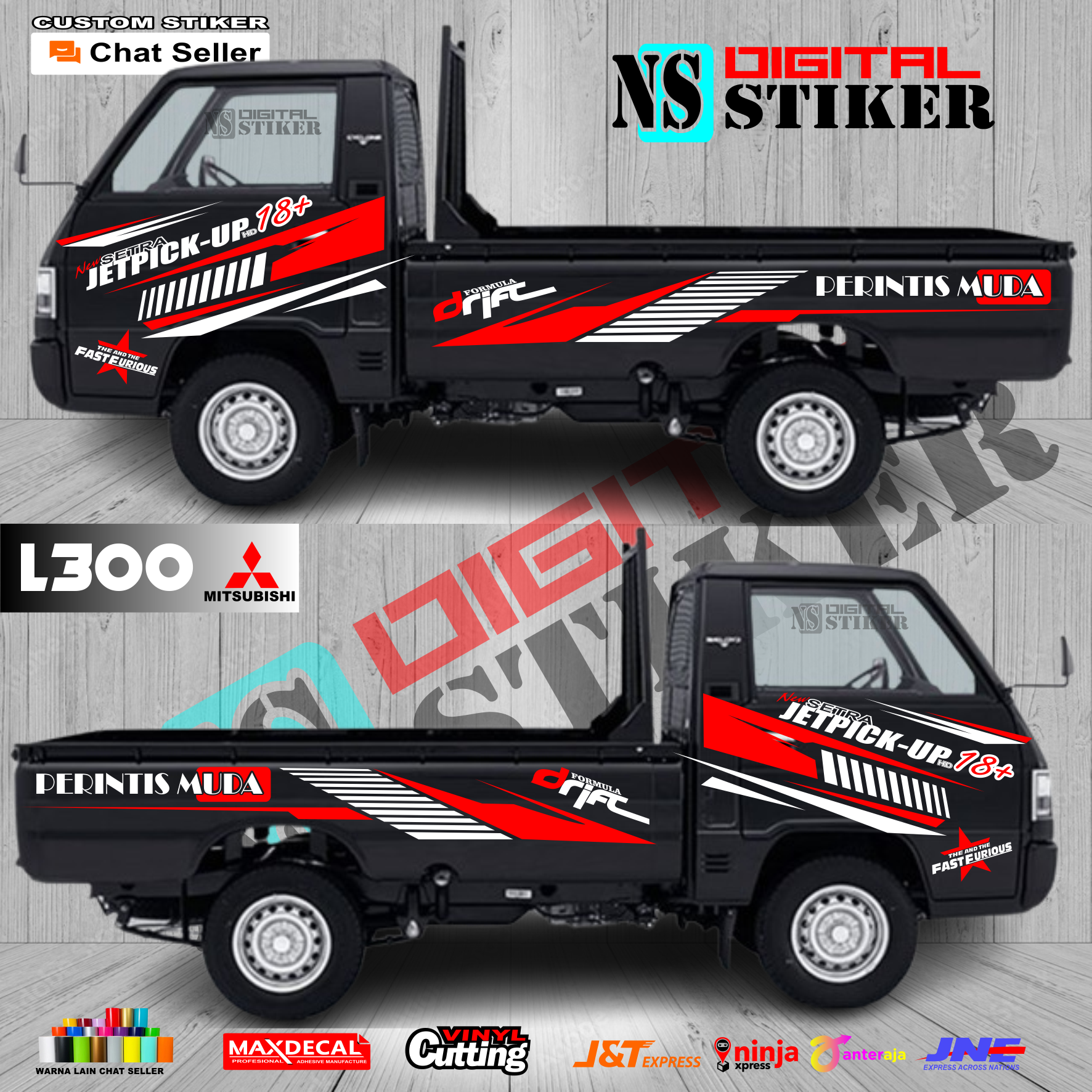 stiker mobil pick up l300 terbaru cutting mobil L 300 mitsubihi ...