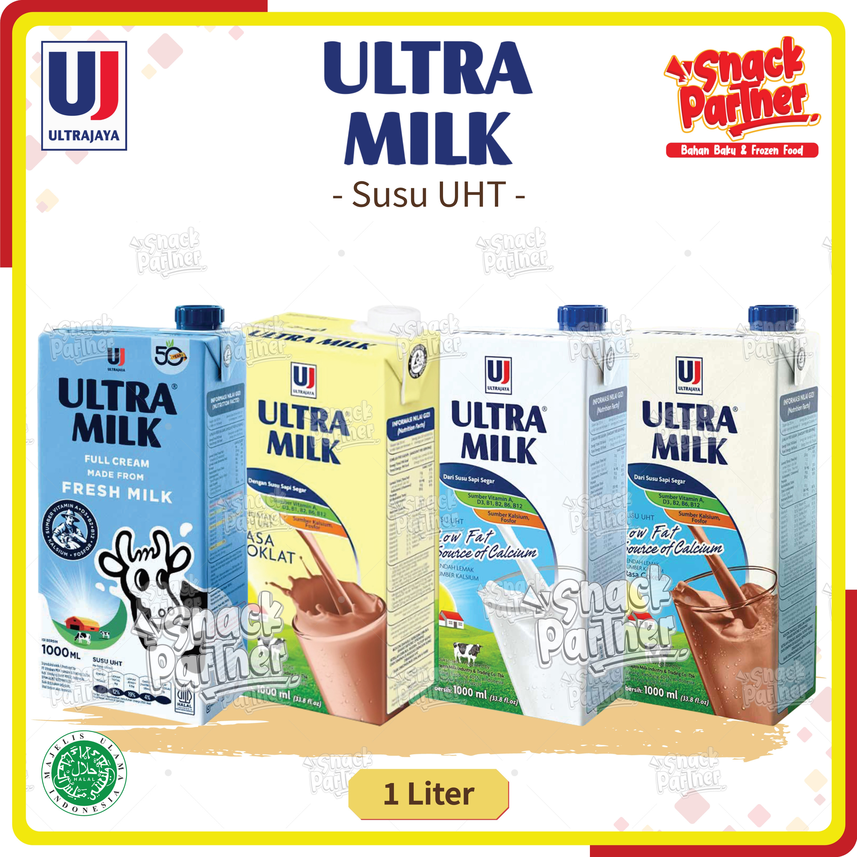 ULTRA MILK Susu UHT 1 L - Full Cream Plain Choco Chocolate Coklat Low Fat / UltraMilk 1000 ML ...