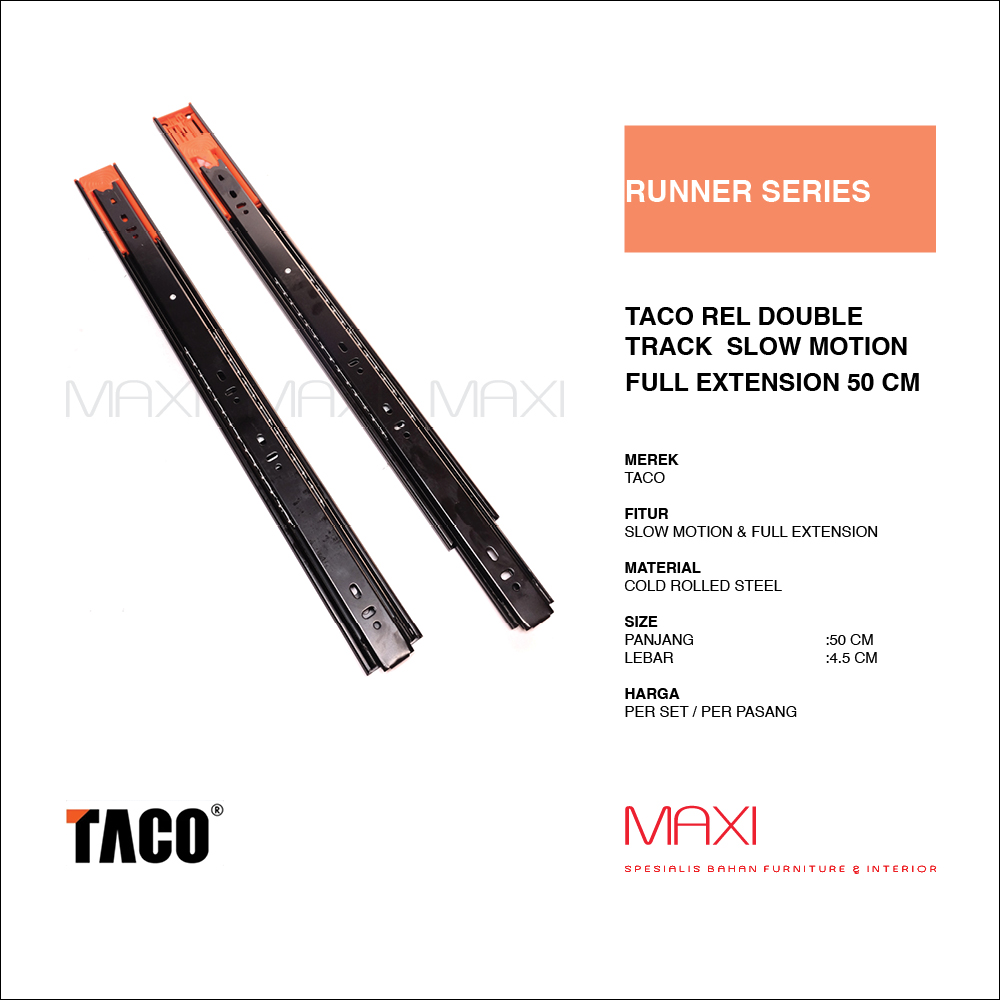 TACO Rel Laci 50 CM - Rel Laci Double Track Slow Motion Full Extension ...