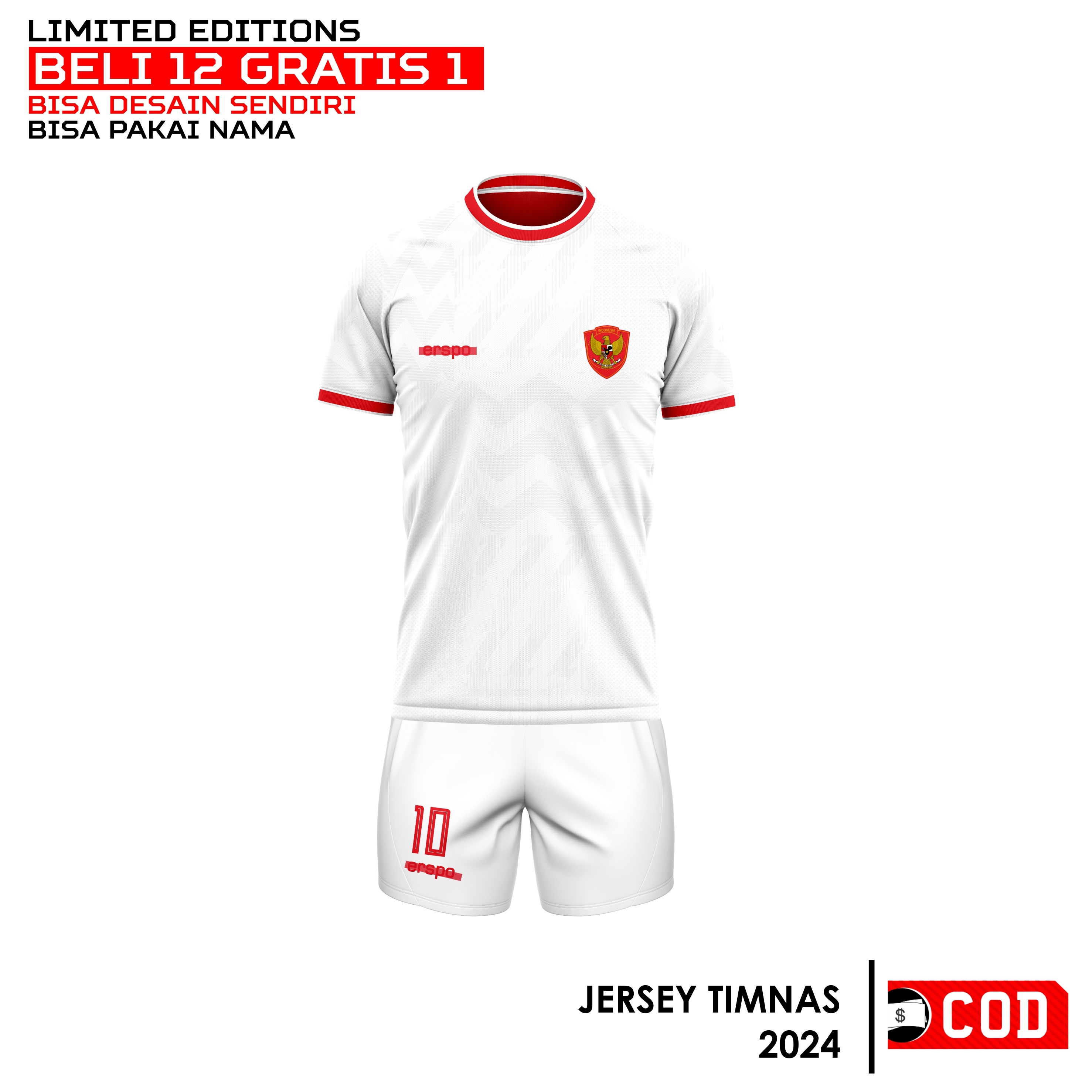 KAOS TIMNAS INDONESIA 2024 BISA PAKAI NAMA | Lazada Indonesia