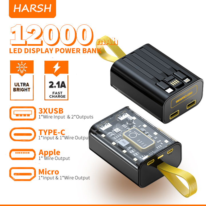 HARSH Pawerbank untuk semua hp power bank robot 12000mah ori power bank ...