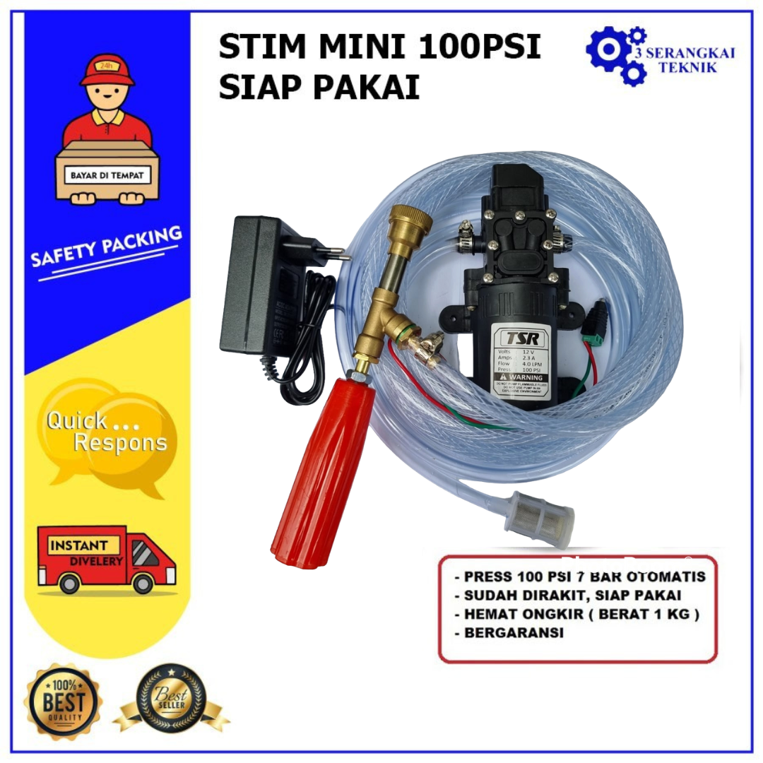 [100SP] Alat Cuci Motor Mesin Stim Steam 100 Psi Jet Cleaner Pompa DC ...