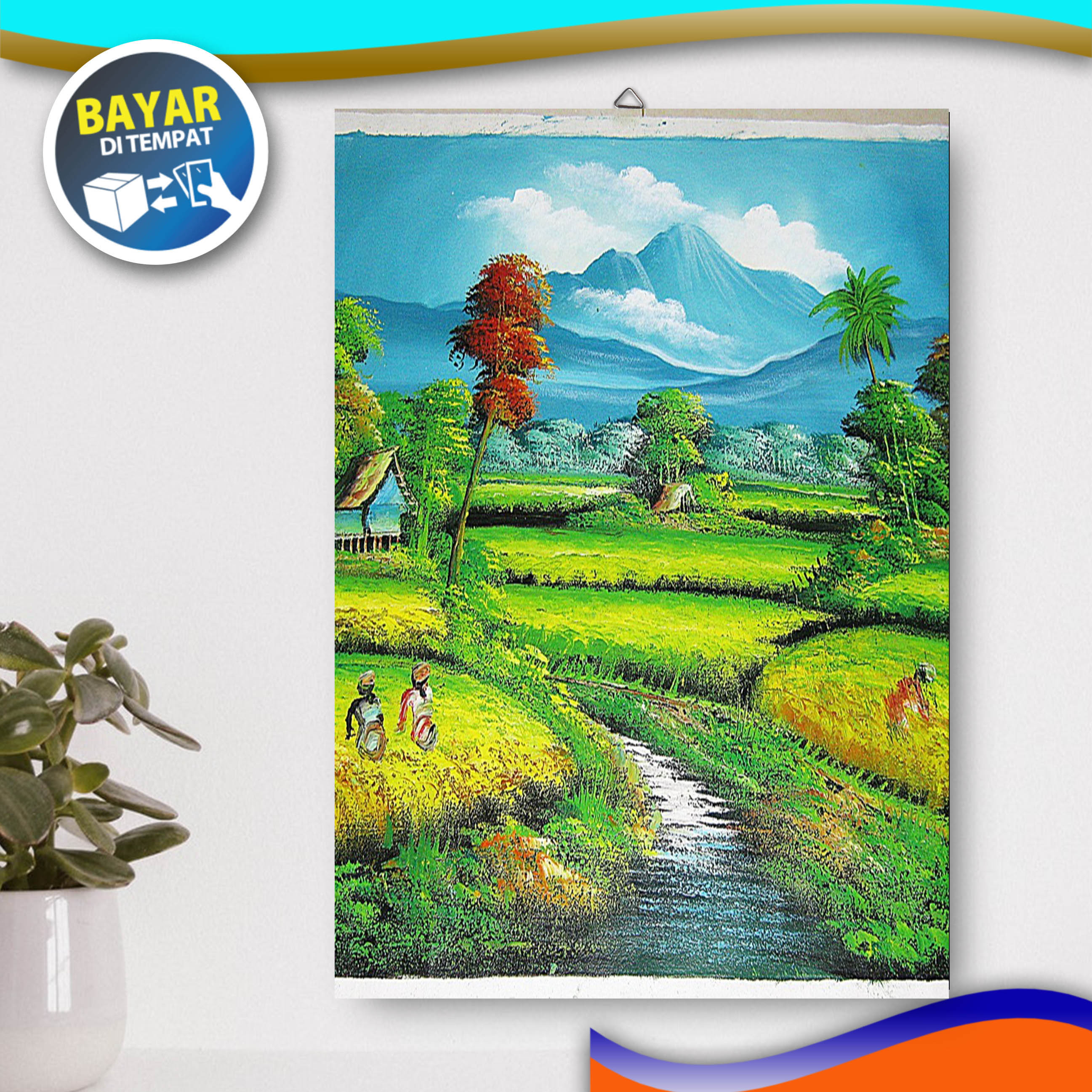 HIASAN DINDING TEMA PEMANDANGAN PETANI DAN PEGUNUNGAN / POSTER ...