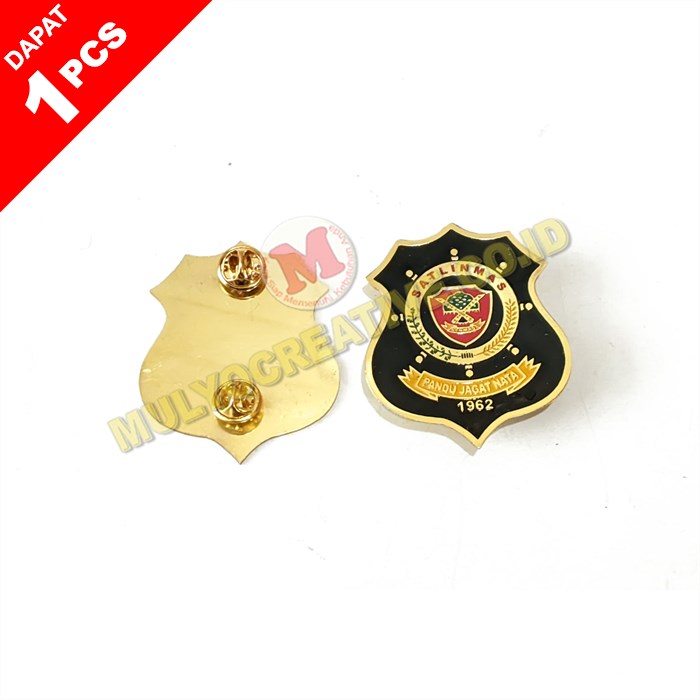 Pin Satlinmas Lencana Logo Linmas Model Perisai Pin Linmas Perisai ...