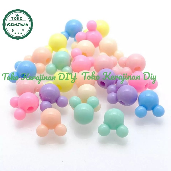 [ 25 pcs ] Manik Manik Mote Pastel Mickey Mouse Bulat | Lazada Indonesia