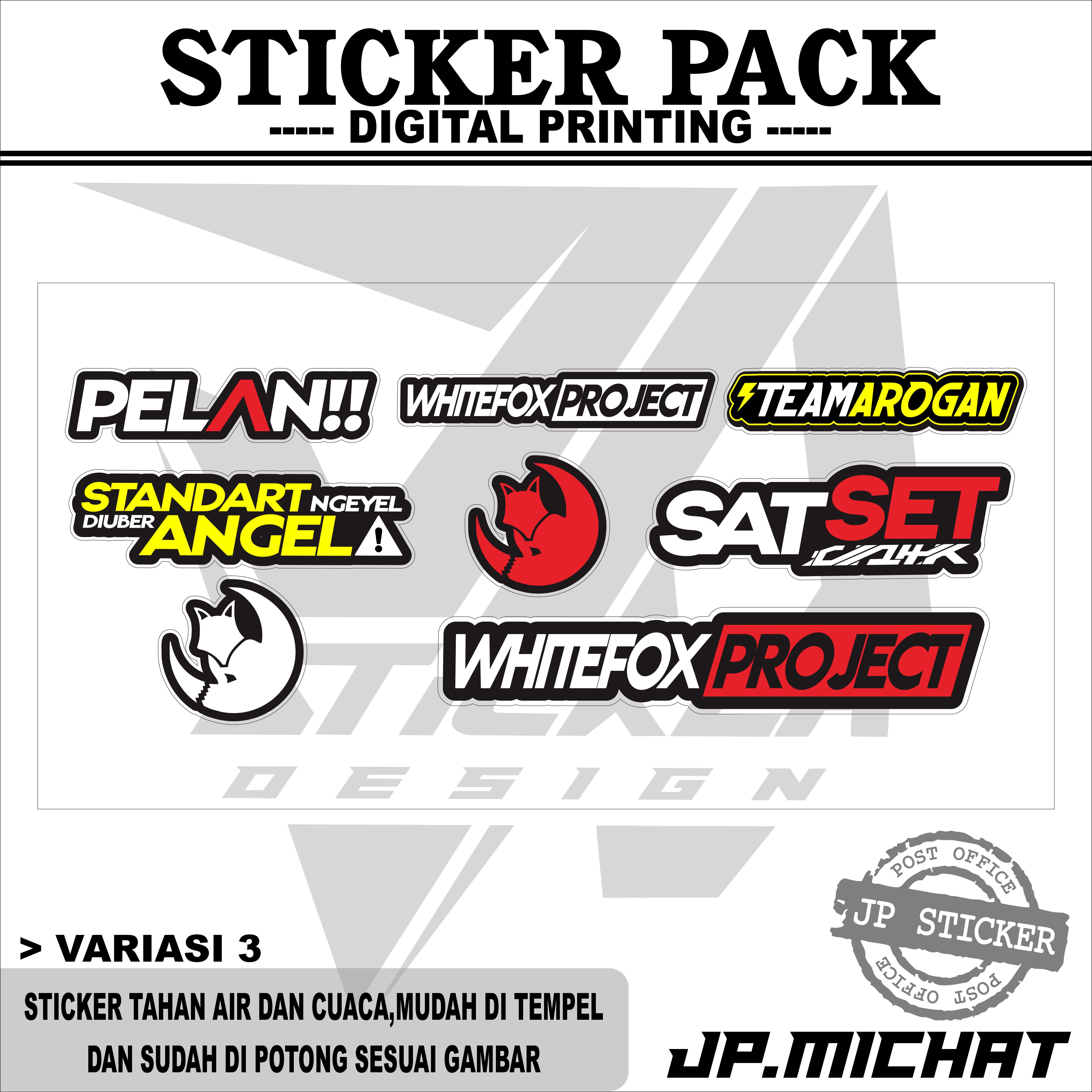 JP Stiker Pack Logo Racing vinyl Sticker Motor PELAN Hologram 1 Set Isi ...