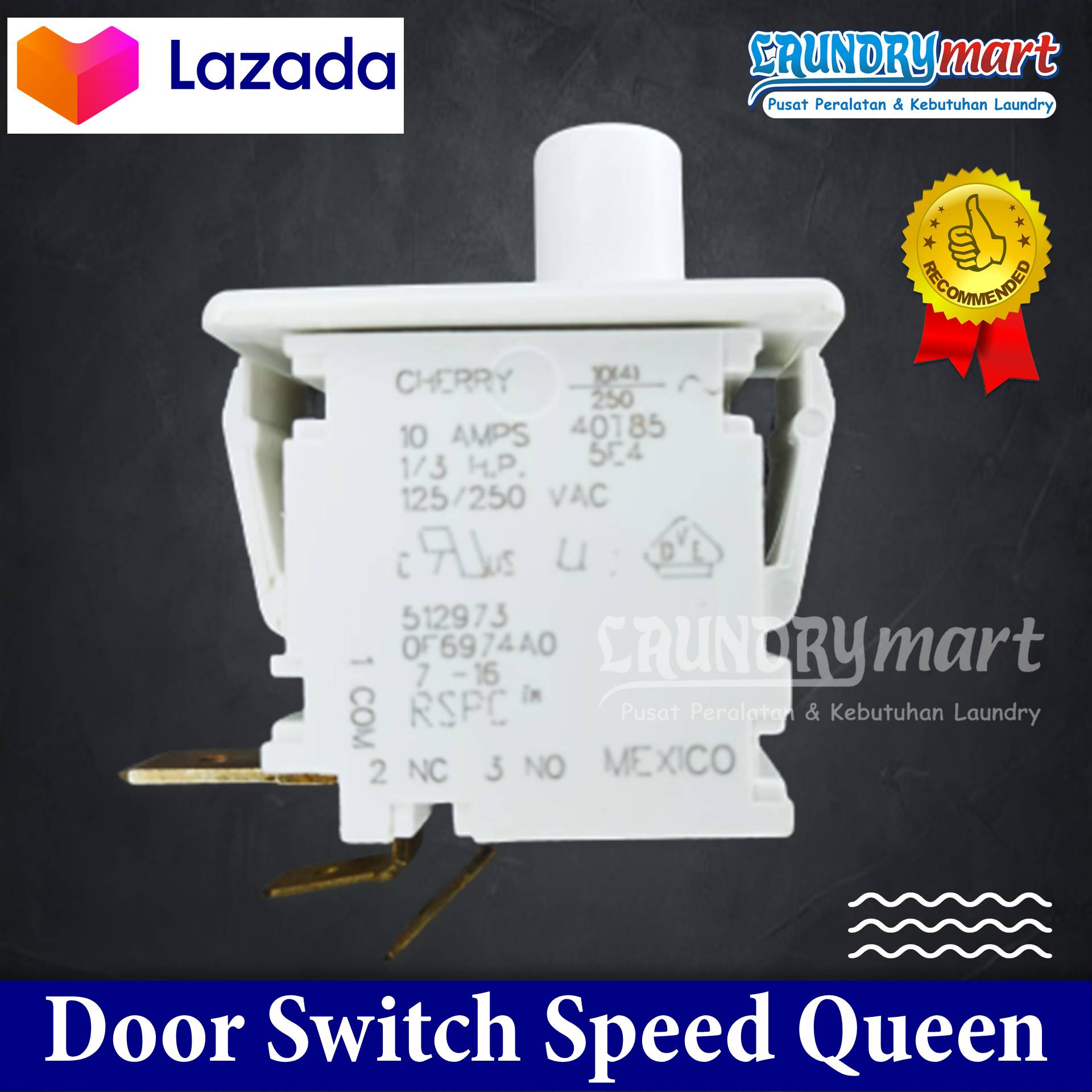 DOOR SWITCH PUSH BUTTON MESIN PENGERING DRYER IPSO - SPEED QUEEN ...