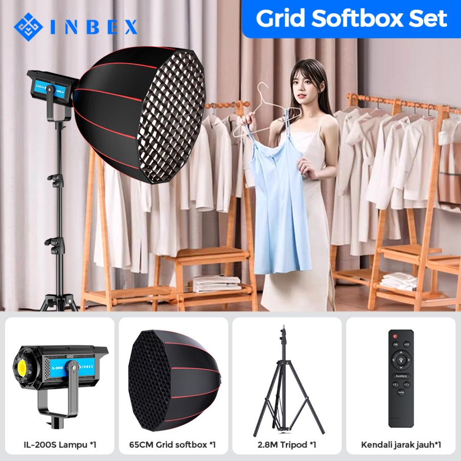 INBEX Lighting IL-200S LED COB Lampu Softbox Daylight CRI 98 Untuk ...